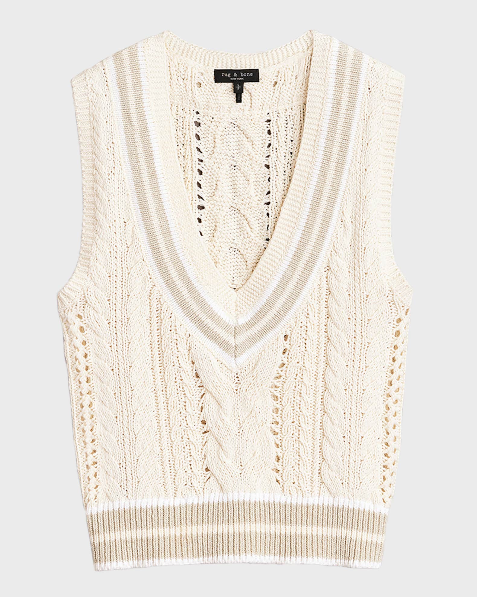 Rag & Bone Brandi Cable-Knit Sweater Vest | Neiman Marcus