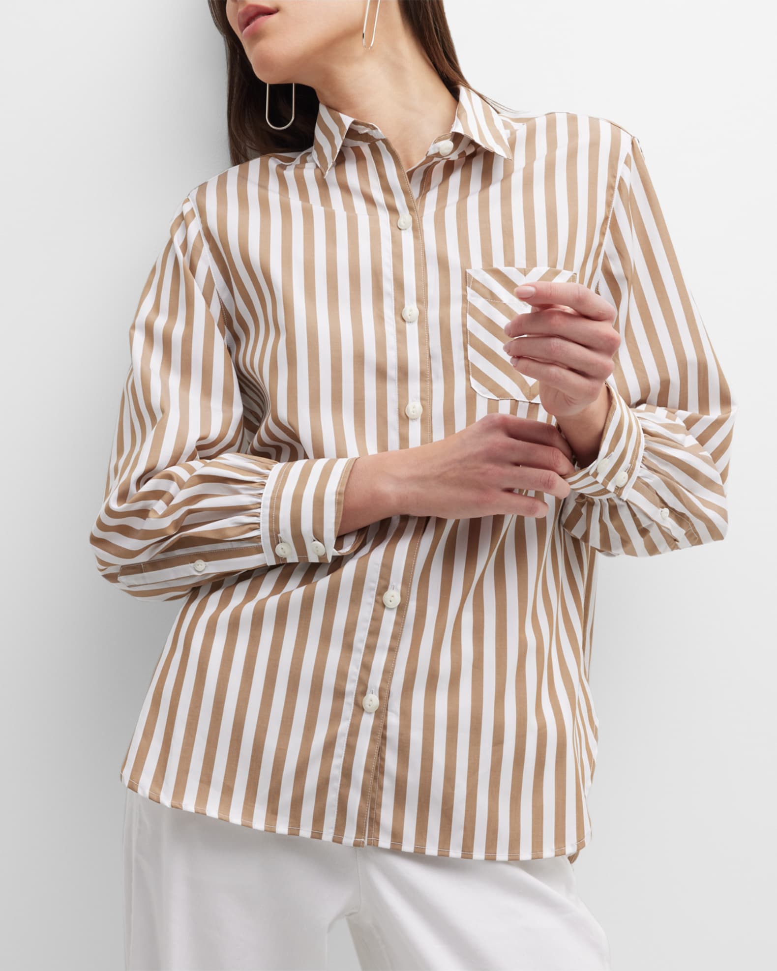 Rag & Bone Maxine Striped Button-Front Shirt | Neiman Marcus