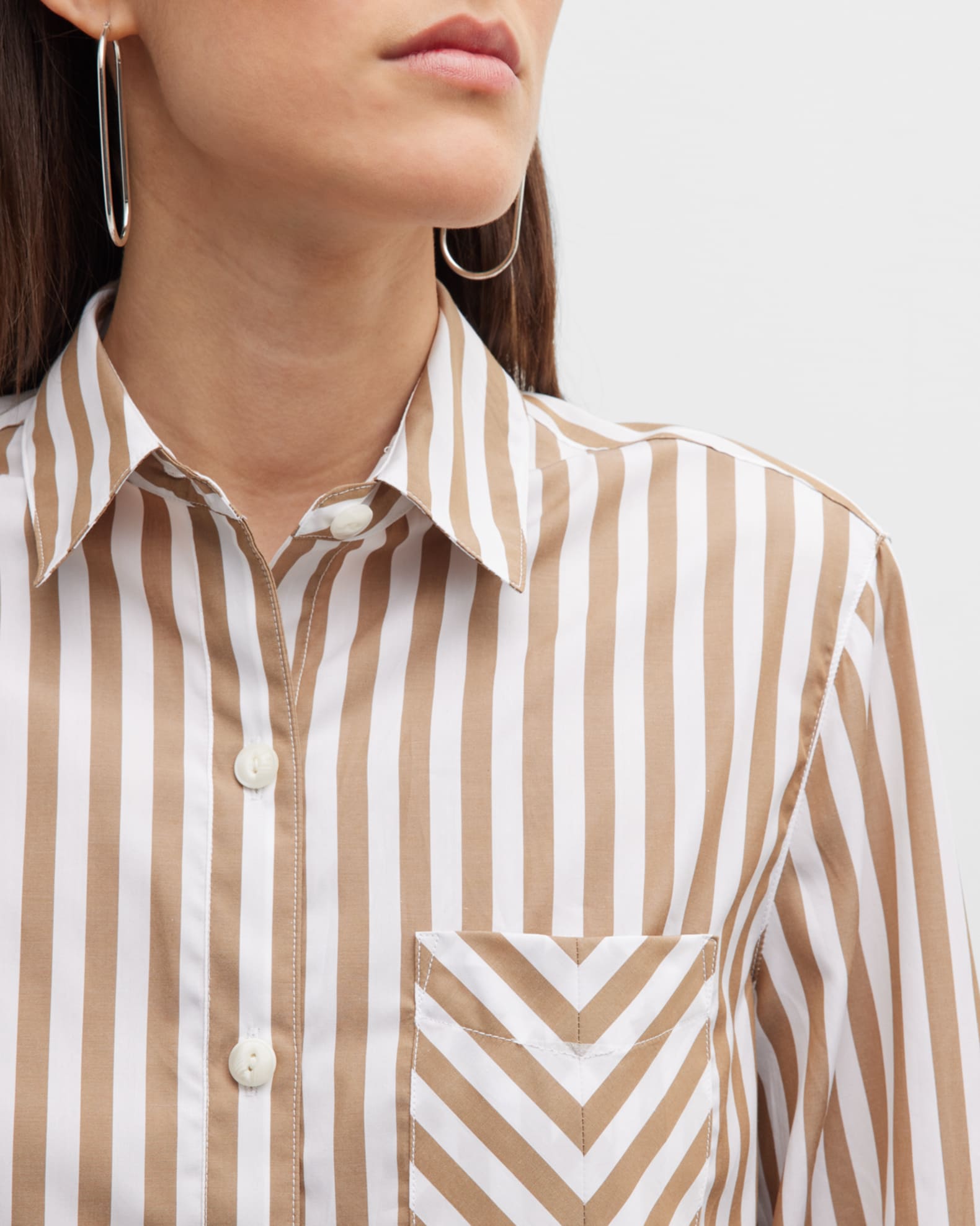 Rag & Bone Maxine Striped Button-Front Shirt | Neiman Marcus