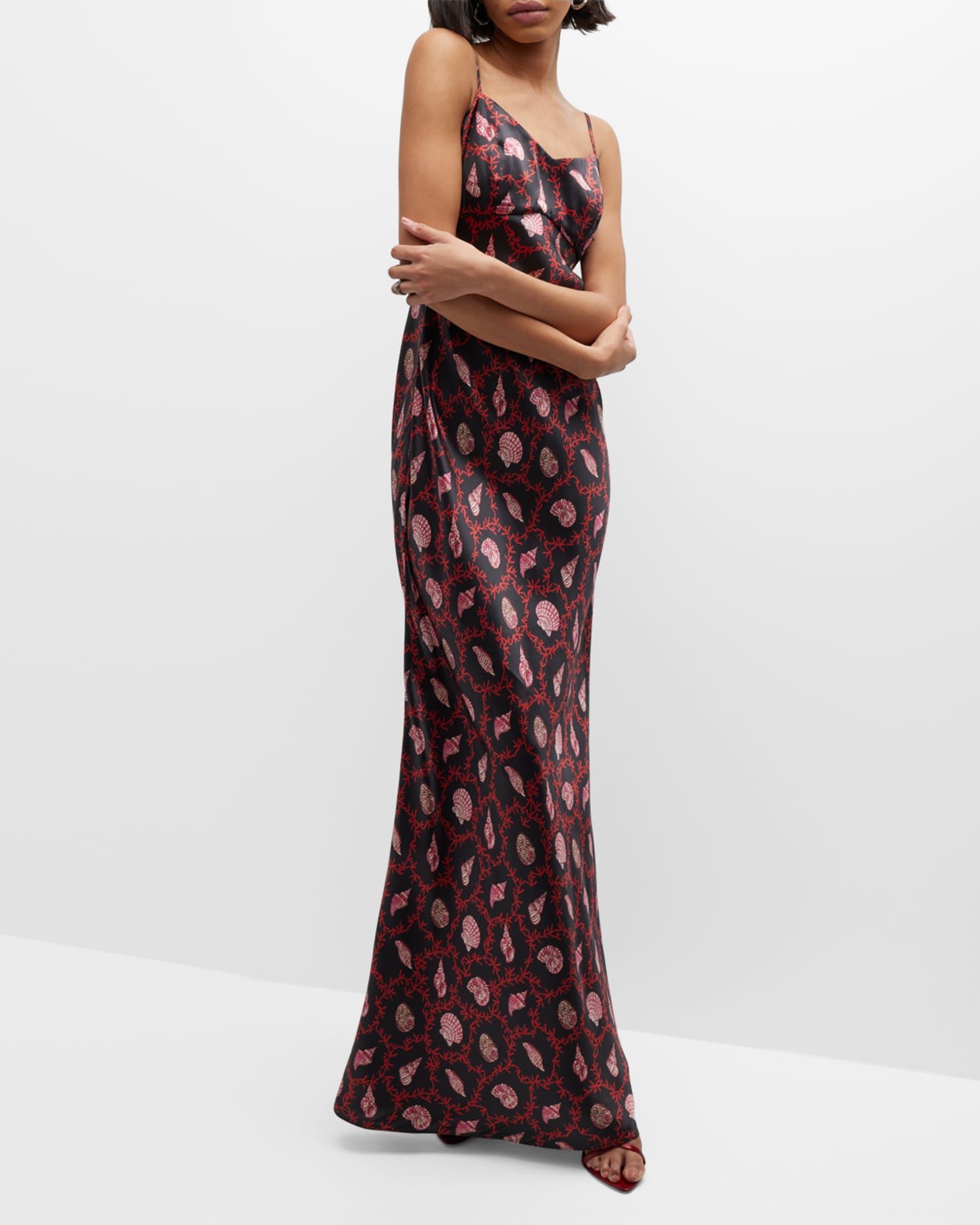 Saloni Mimi Silk Maxi Slip Dress | Neiman Marcus
