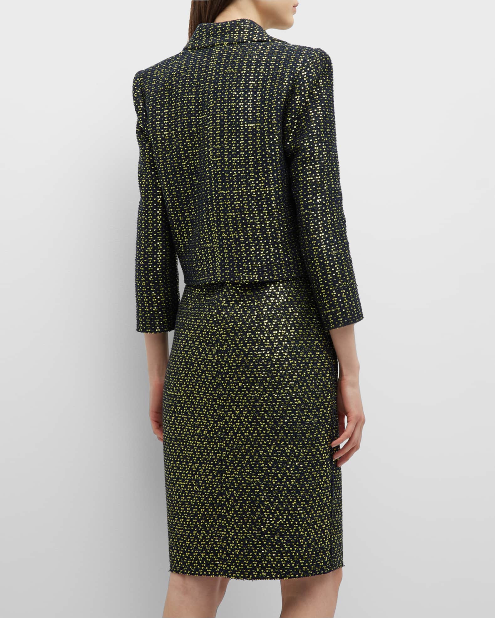 St. John Textured Sequin Knit Square Jacket | Neiman Marcus