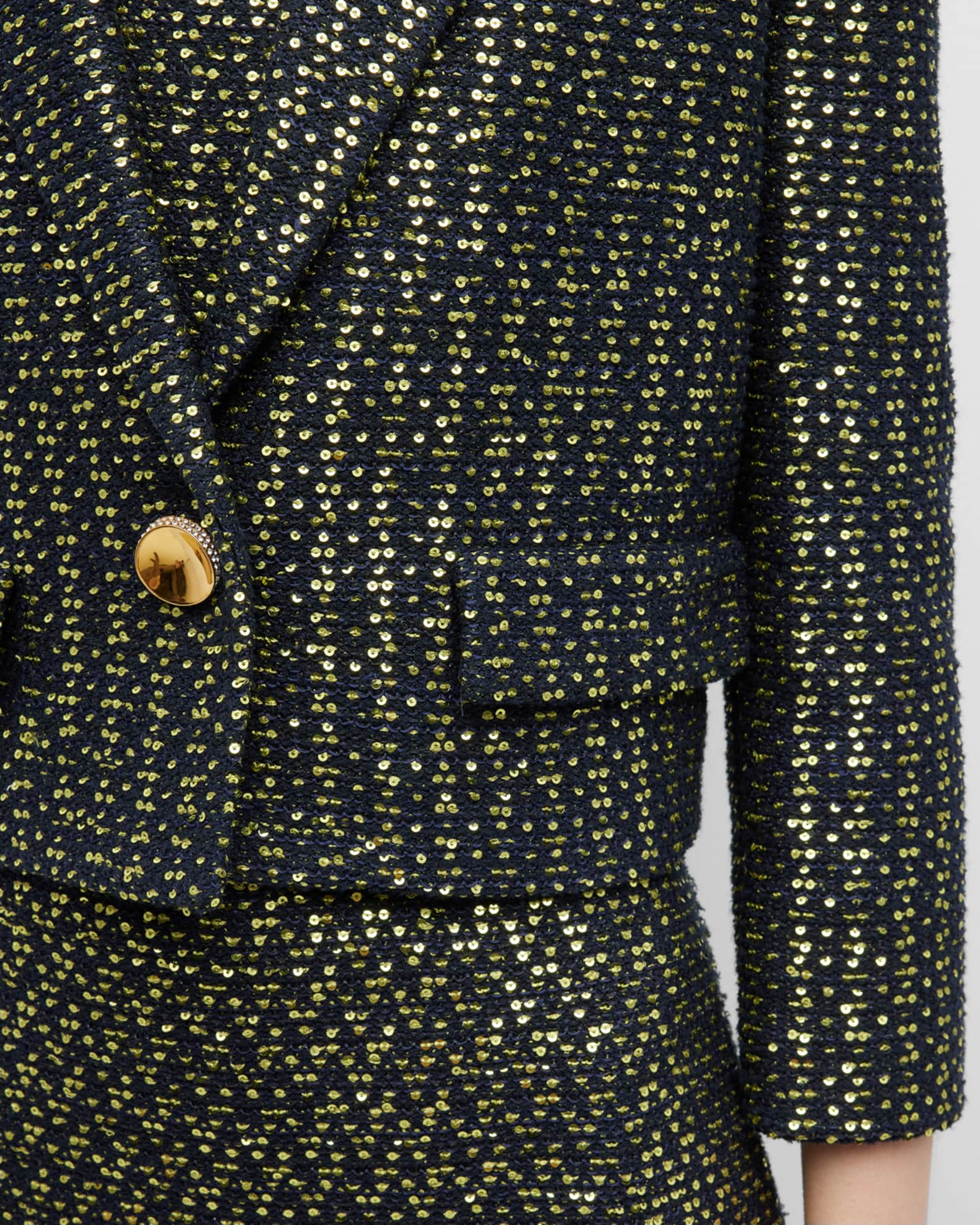 St. John Textured Sequin Knit Square Jacket | Neiman Marcus