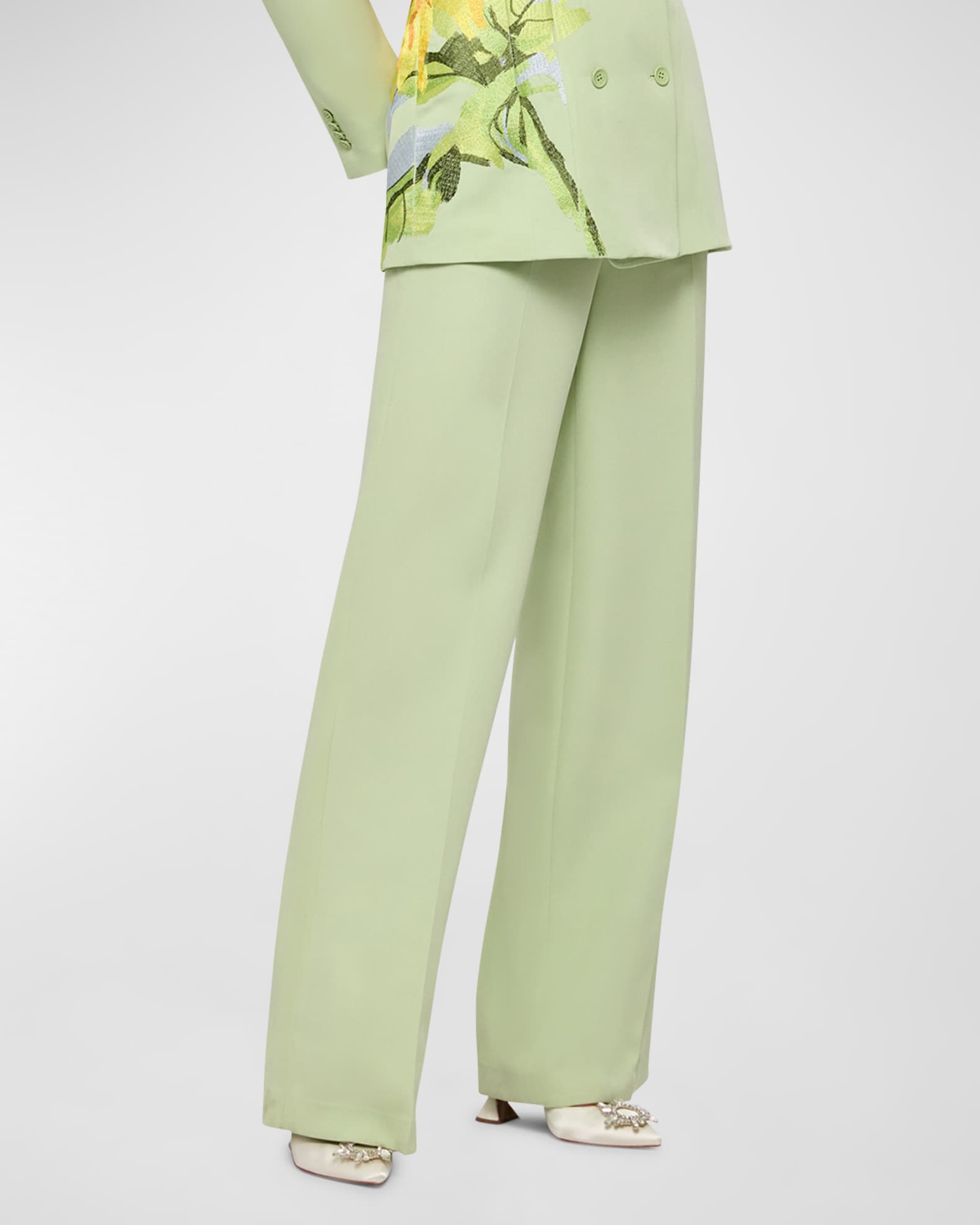 LEO LIN Hazel High-Rise Straight-Leg Pants | Neiman Marcus