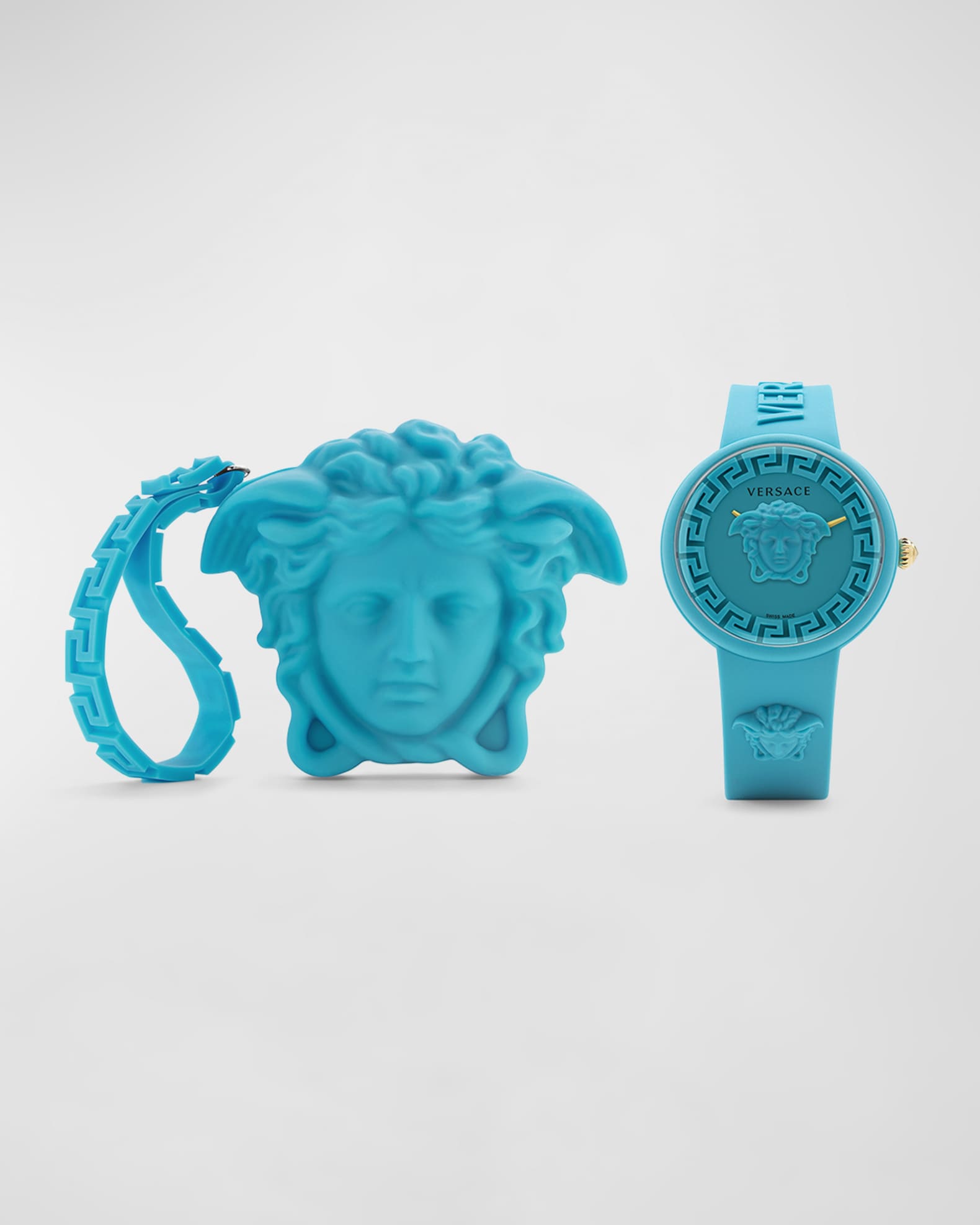 Versace Unisex Medusa Pop Blue Silicone Watch, 39mm | Neiman Marcus