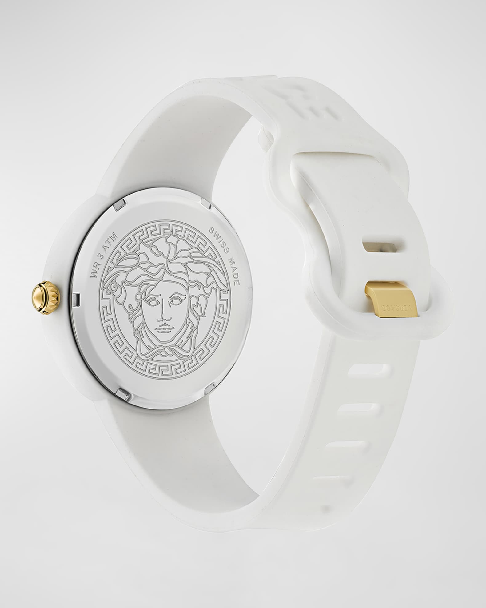 Versace Unisex Medusa Pop White Silicone Watch, 39mm | Neiman Marcus