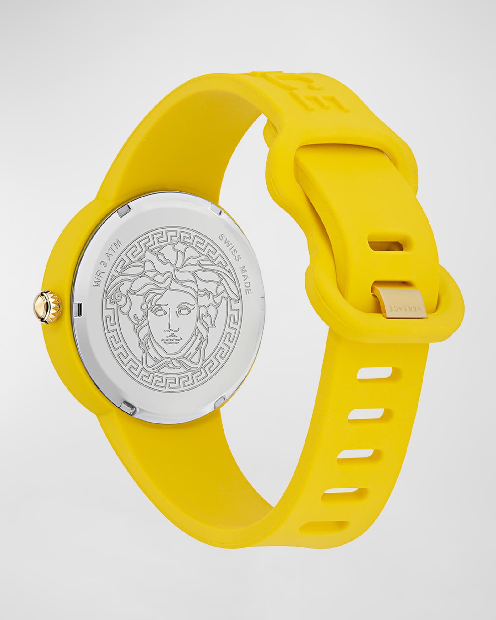 Versace Unisex Medusa Pop Yellow Silicone Watch, 39mm | Neiman Marcus