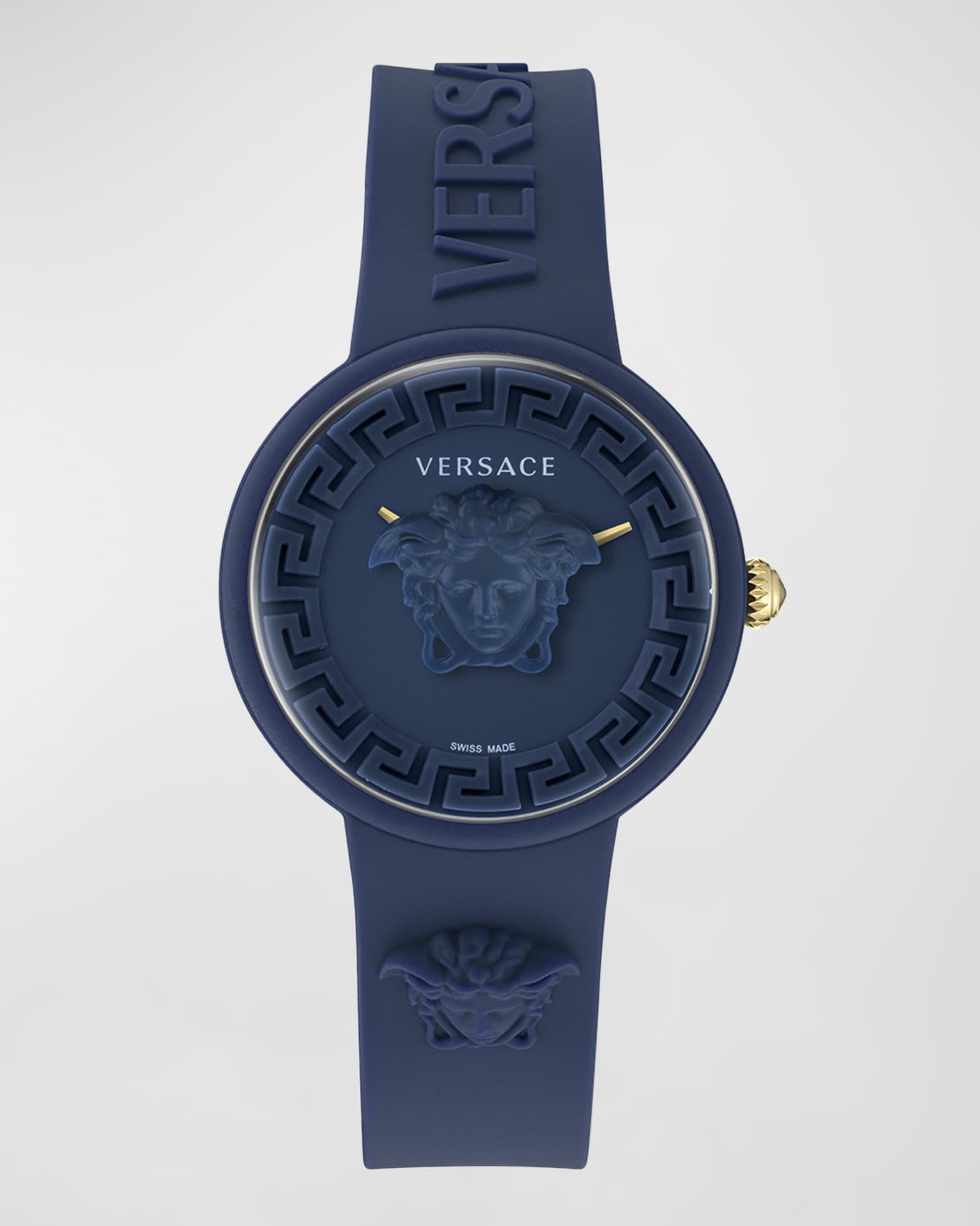 Versace Unisex Medusa Pop Navy Silicone Watch, 39mm | Neiman Marcus