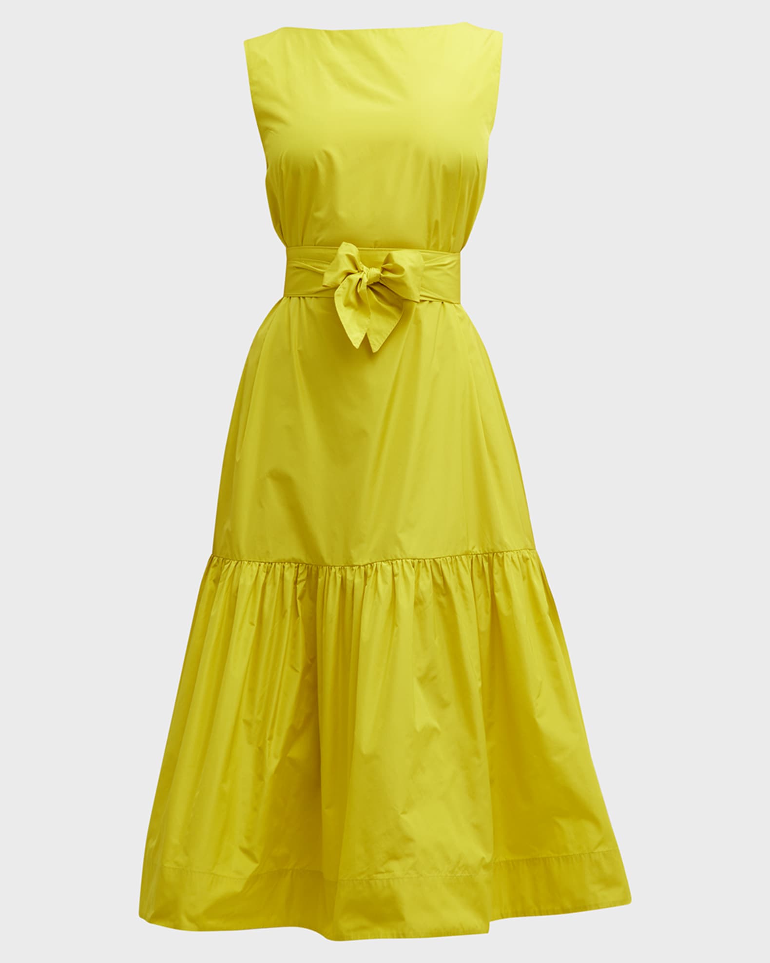 Sara Roka Elke Sleeveless Flounce Midi Dress | Neiman Marcus