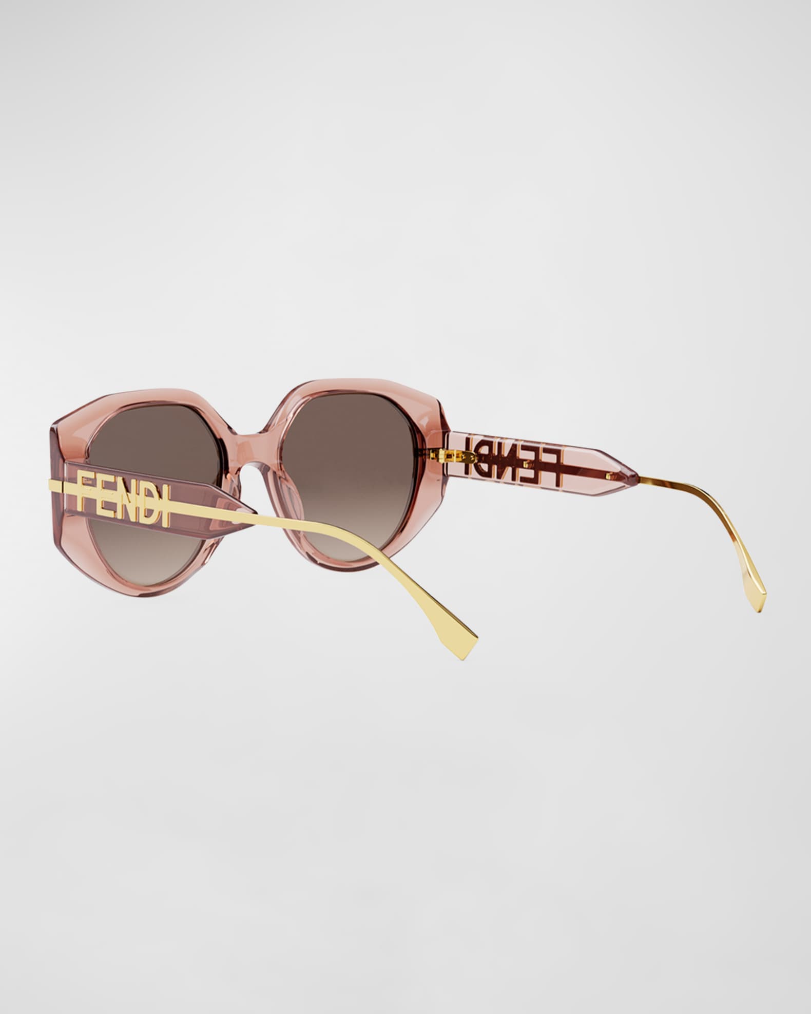 Fendi Fendigraphy Round Acetate Sunglasses | Neiman Marcus