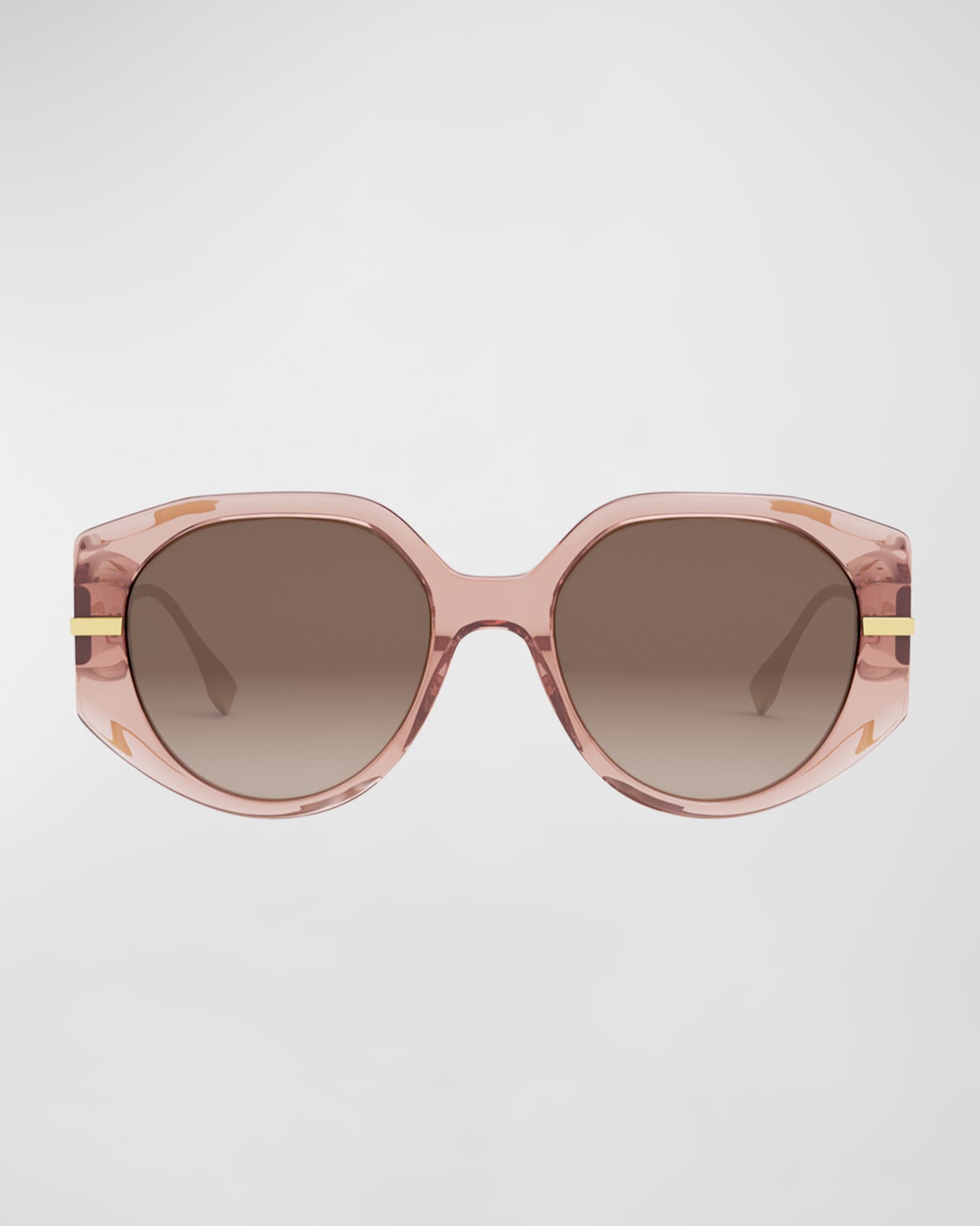 Fendi Fendigraphy Round Acetate Sunglasses | Neiman Marcus