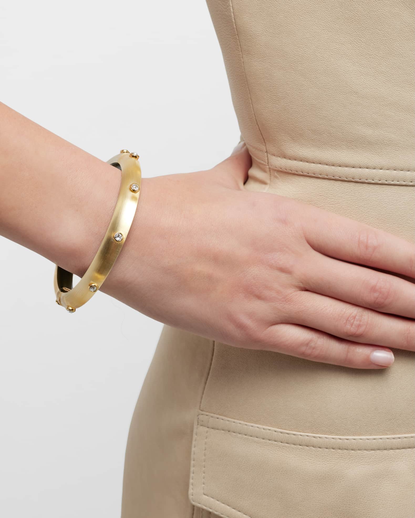 Alexis Bittar Crystal Studded Hinge Bracelet | Neiman Marcus