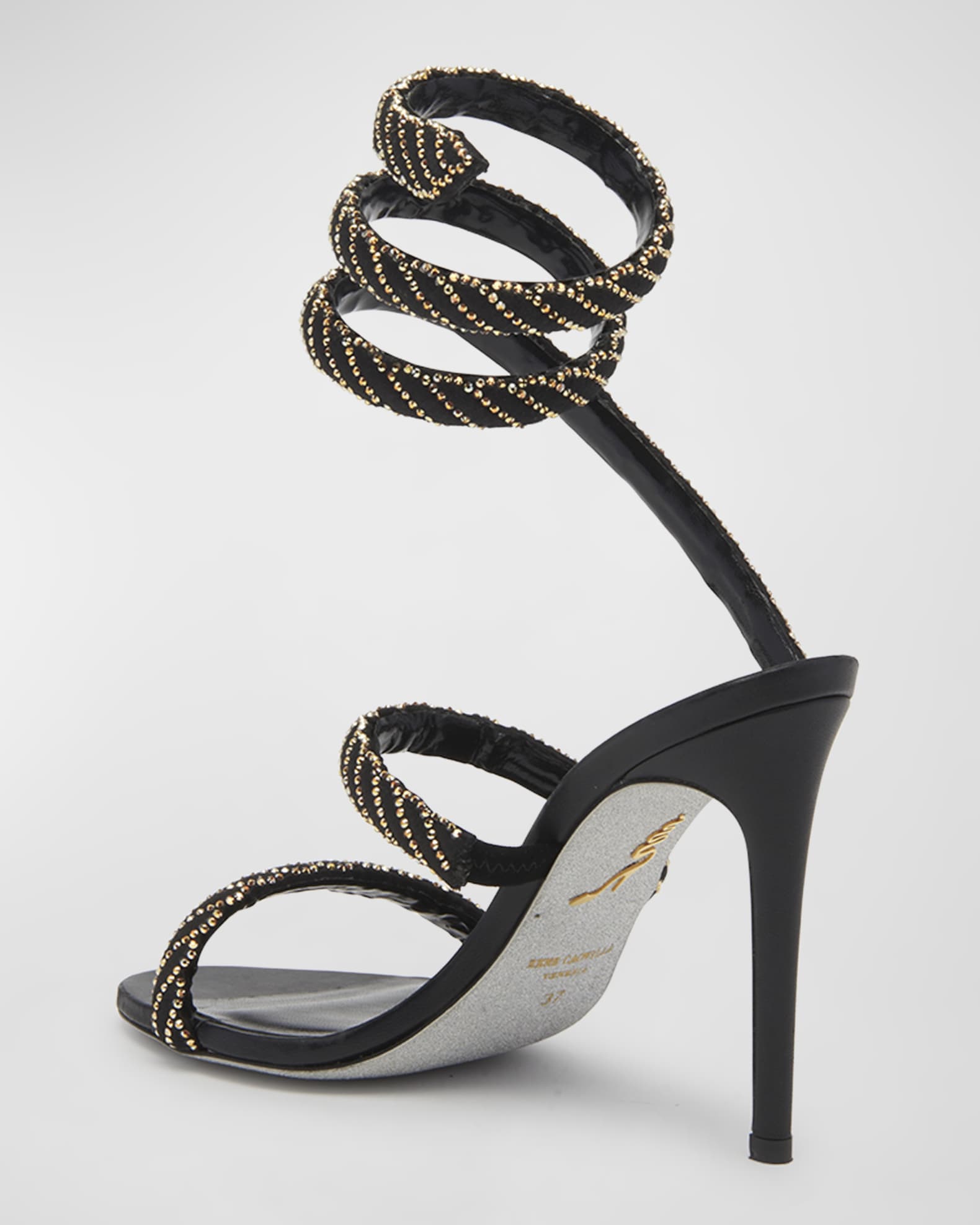 Rene Caovilla Strass Snake-Wrap Cocktail Sandals | Neiman Marcus