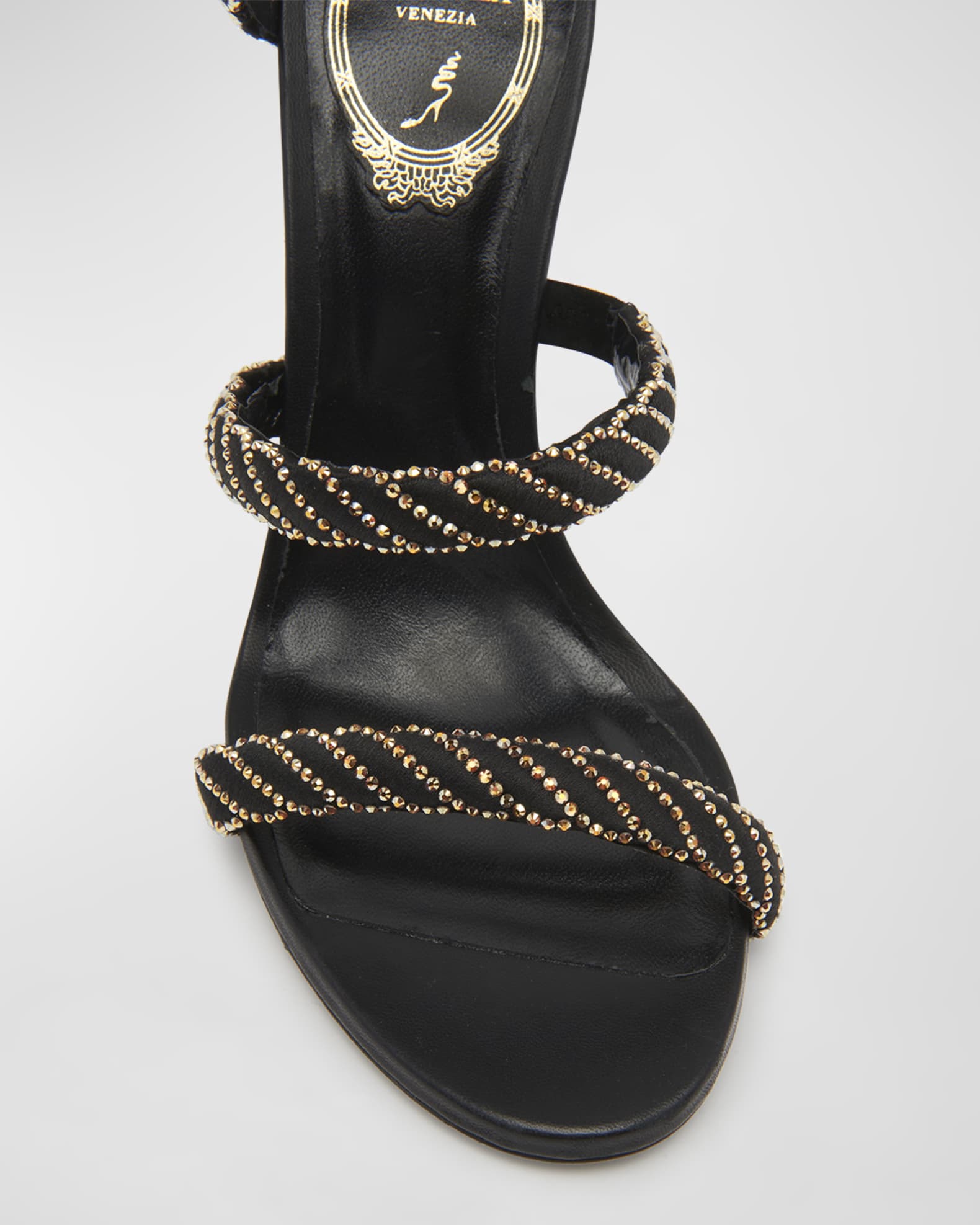 Rene Caovilla Strass Snake-Wrap Cocktail Sandals | Neiman Marcus