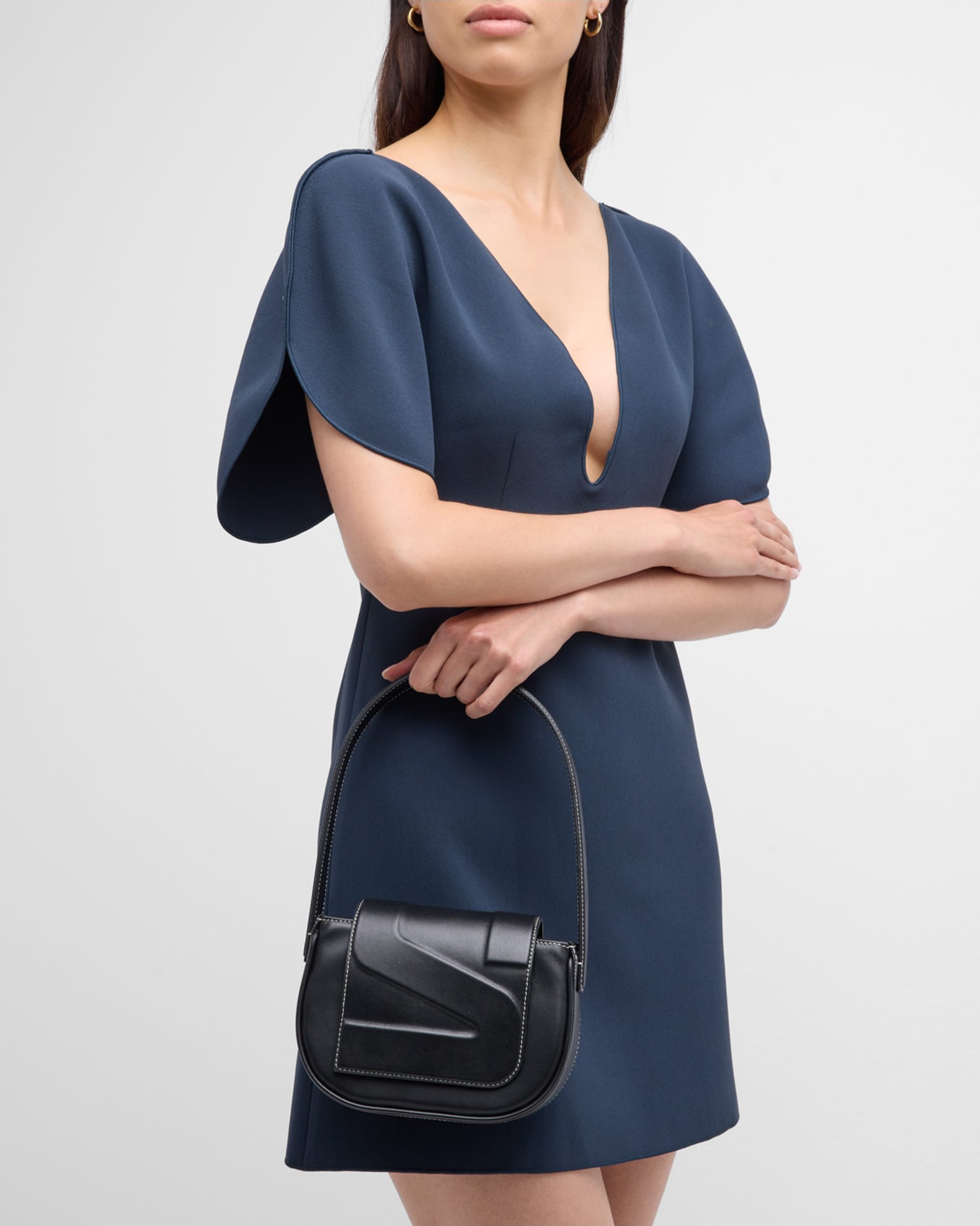 Yuzefi Koko Fold-Over Flap Leather Top-Handle Bag | Neiman Marcus