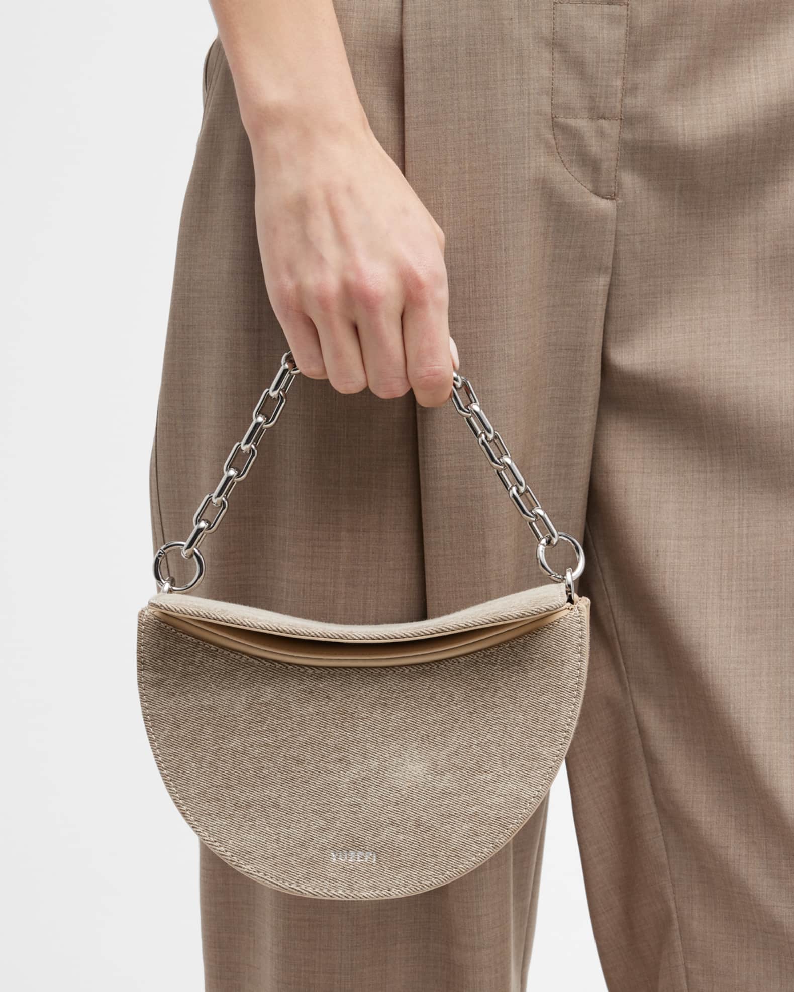 Yuzefi Doris Chain Canvas Top-Handle Bag | Neiman Marcus
