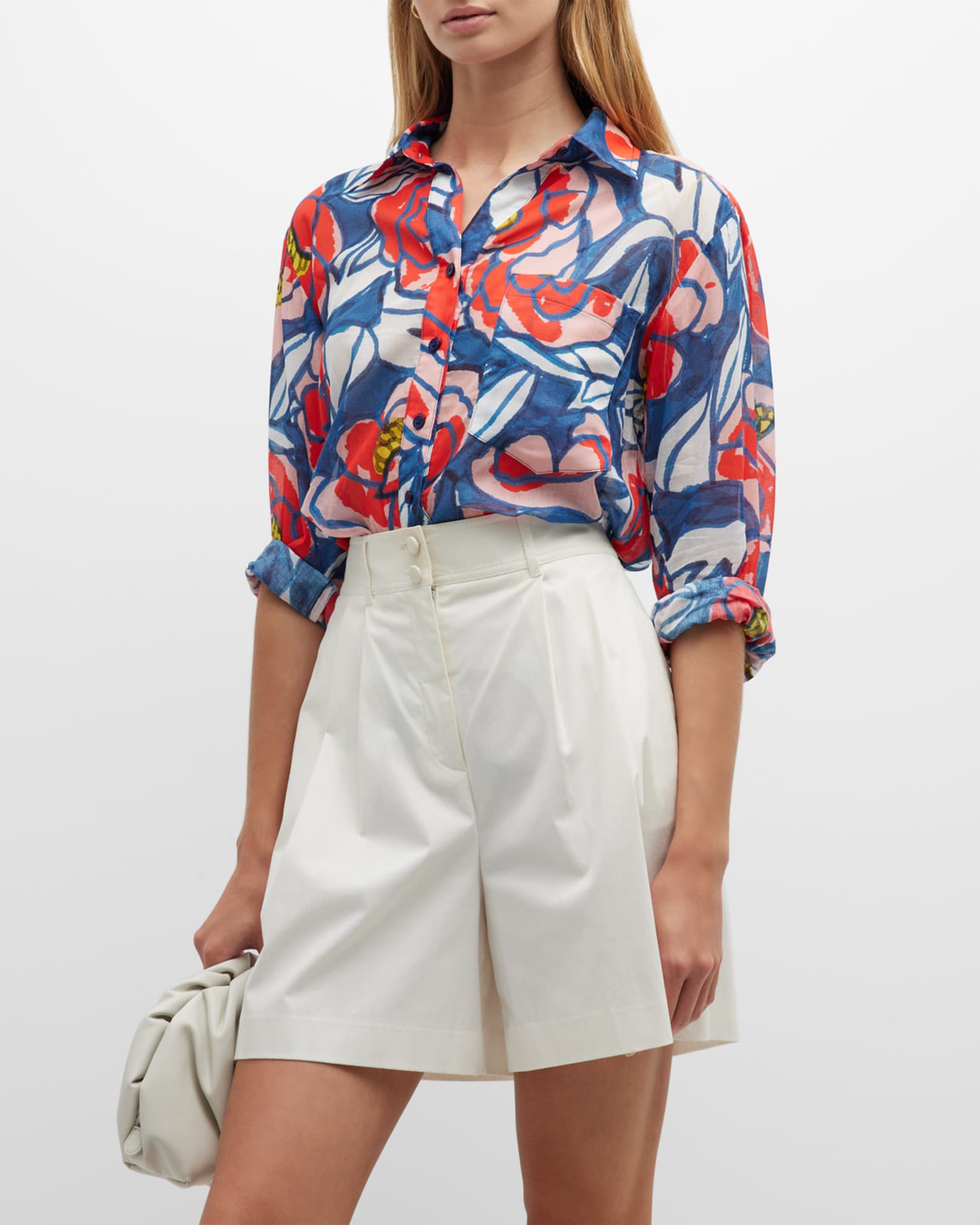 Finley Andie Floral-Print Button-Down Shirt | Neiman Marcus