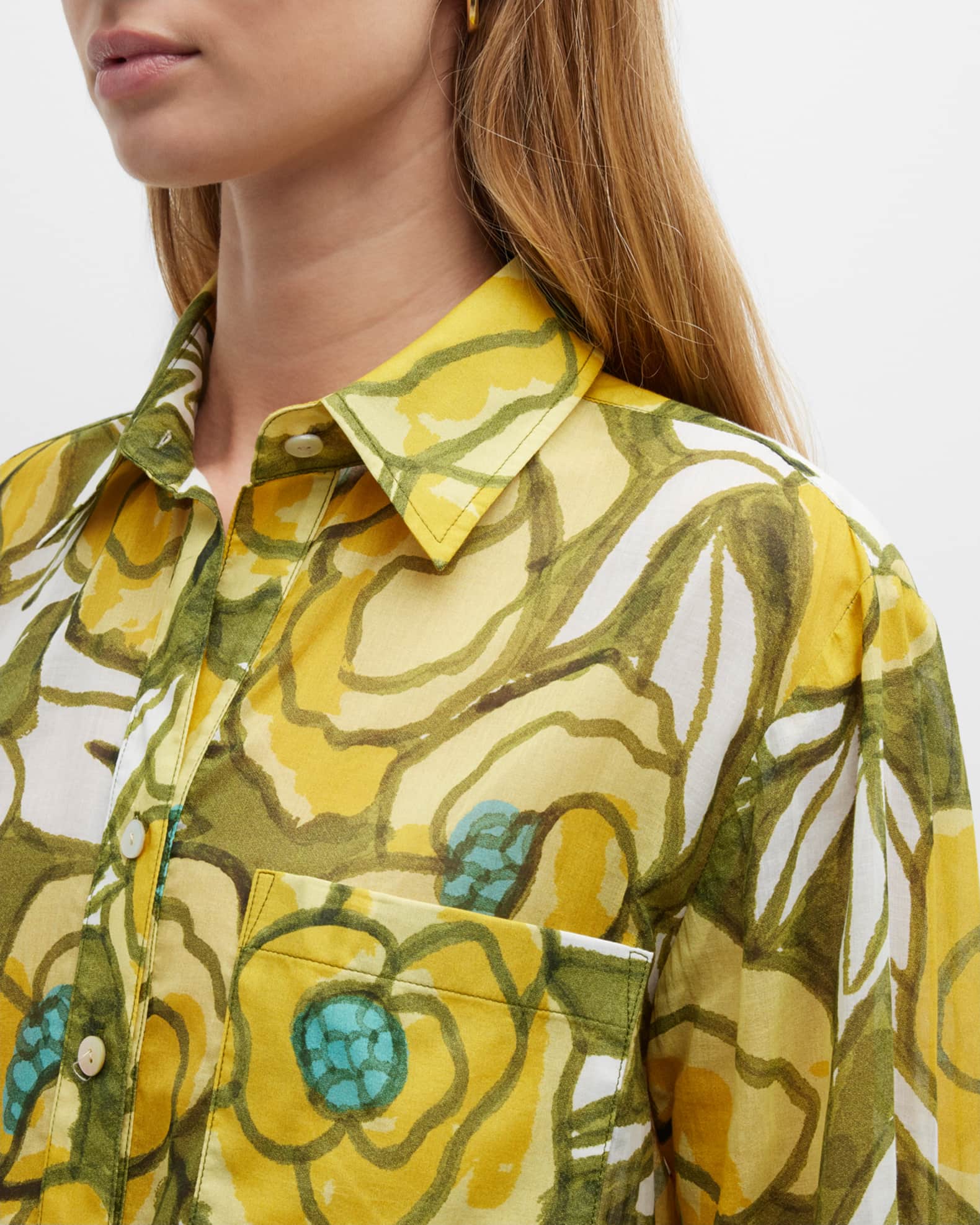 Finley Andie Floral-Print Button-Down Shirt | Neiman Marcus