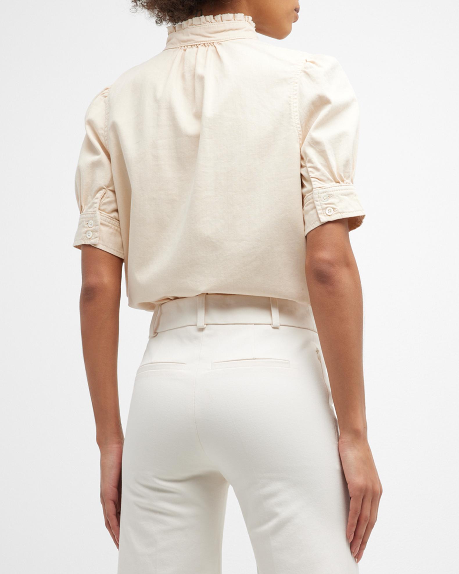 FRAME V-Neck Ruffle Collar Top | Neiman Marcus