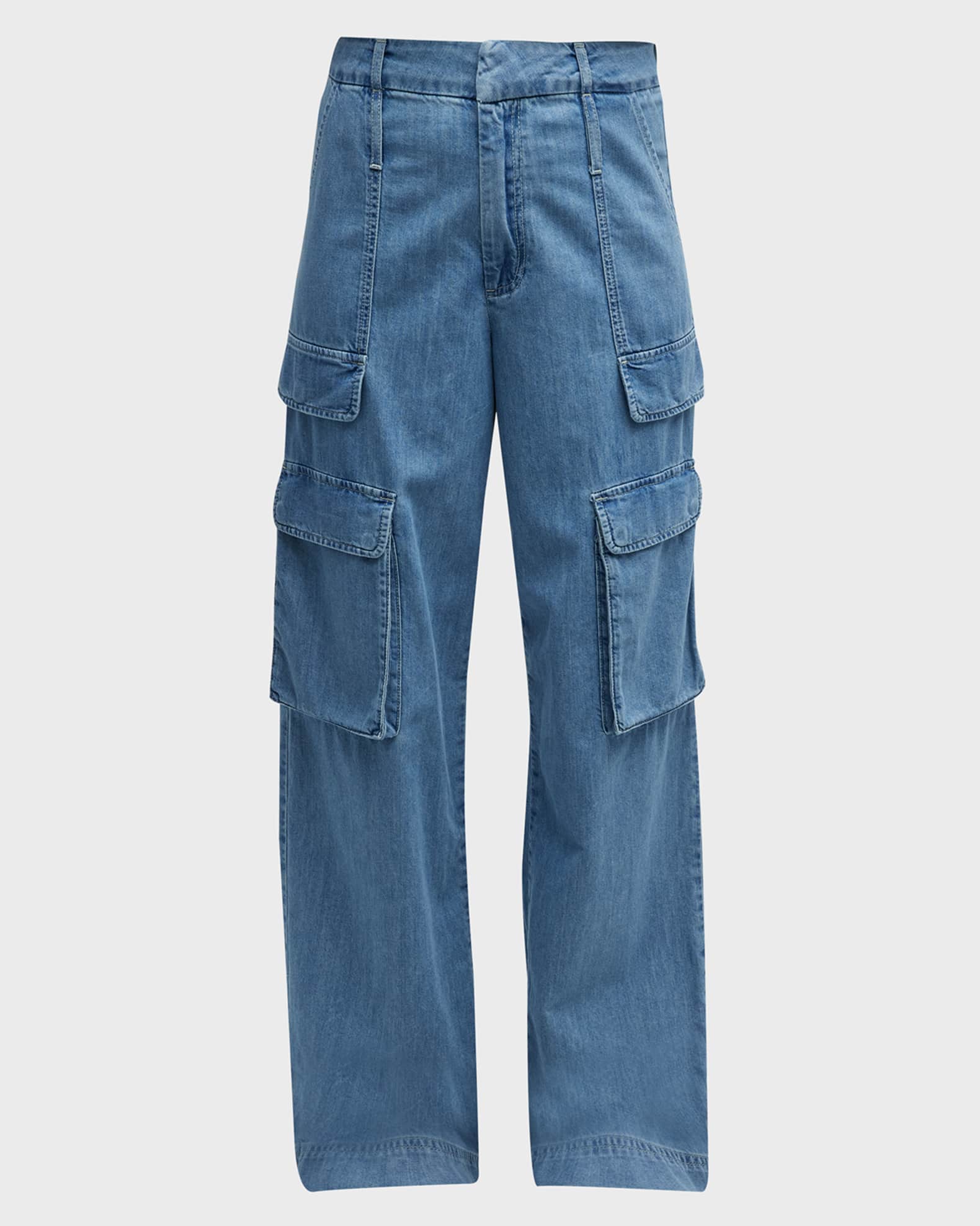 FRAME Relaxed Straight Cargo Jeans | Neiman Marcus