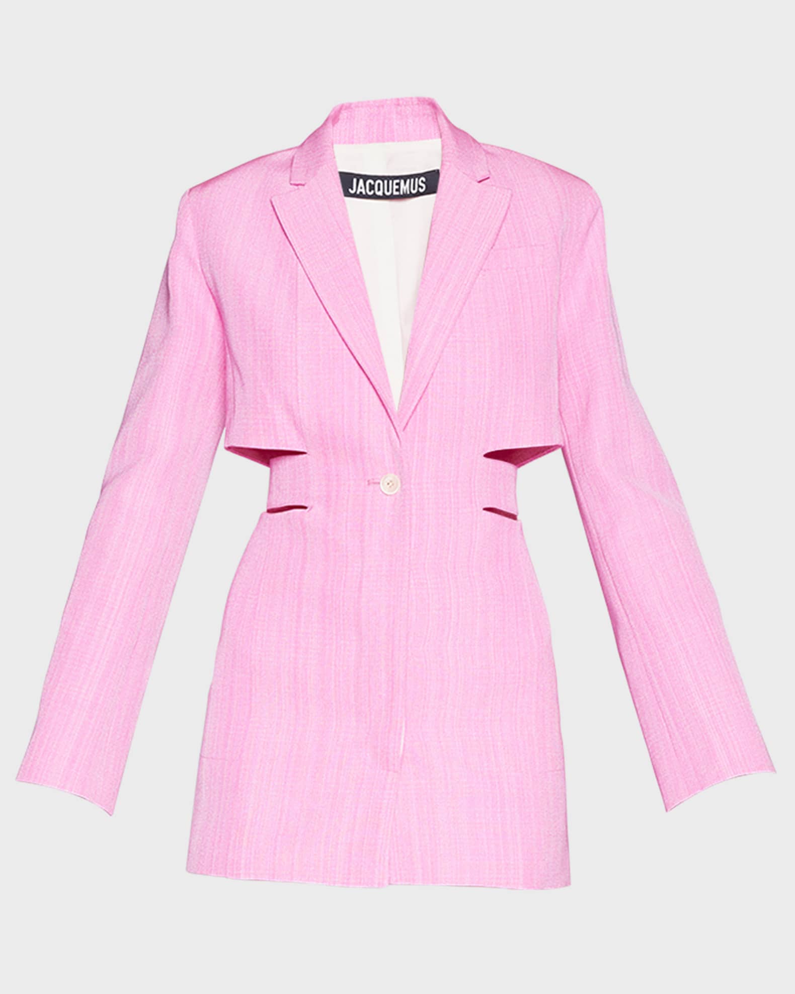 Jacquemus Bari Cutout Single-Breasted Mini Blazer Dress | Neiman Marcus