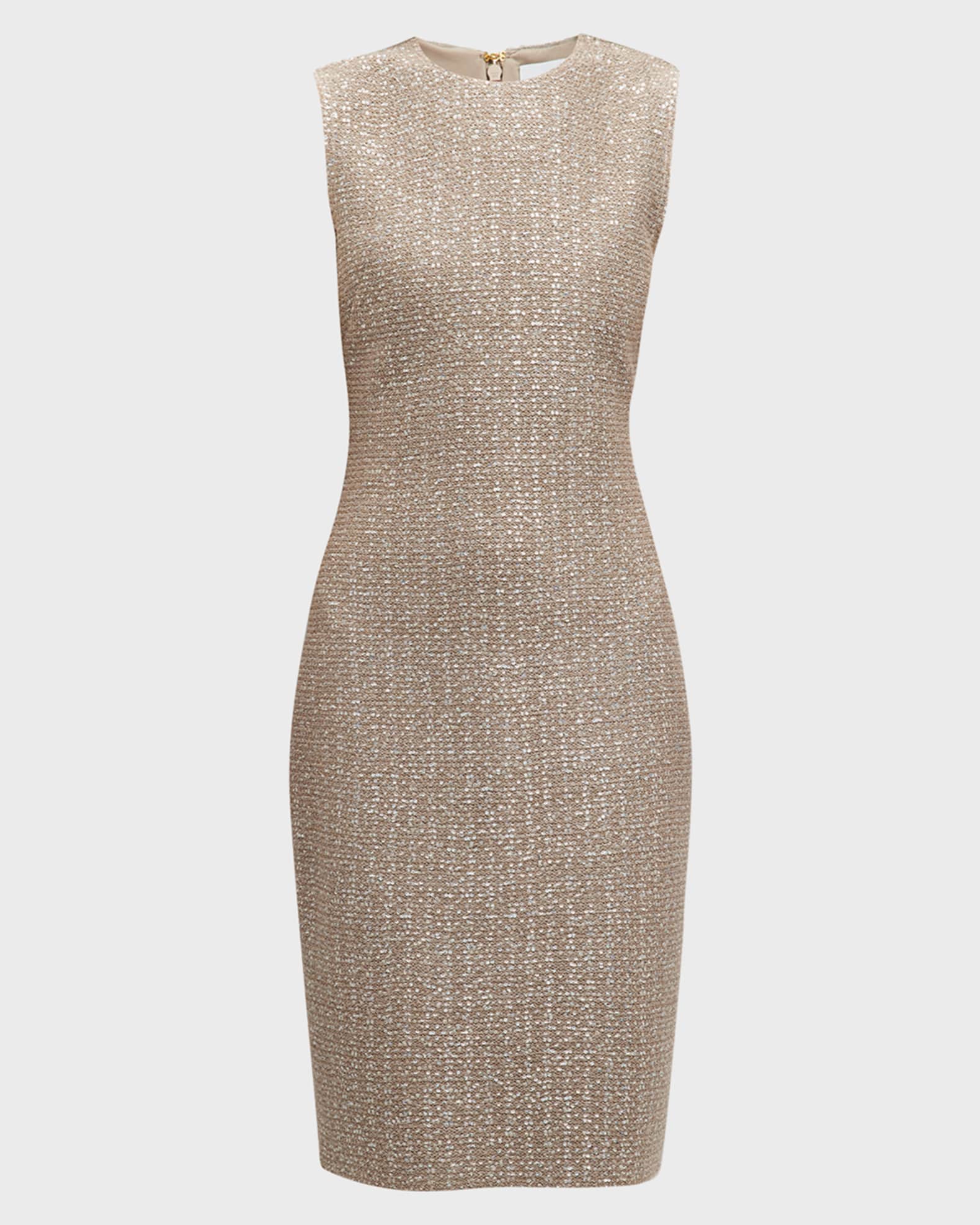St. John Textured Sequin Bonded Knit Midi Dress | Neiman Marcus