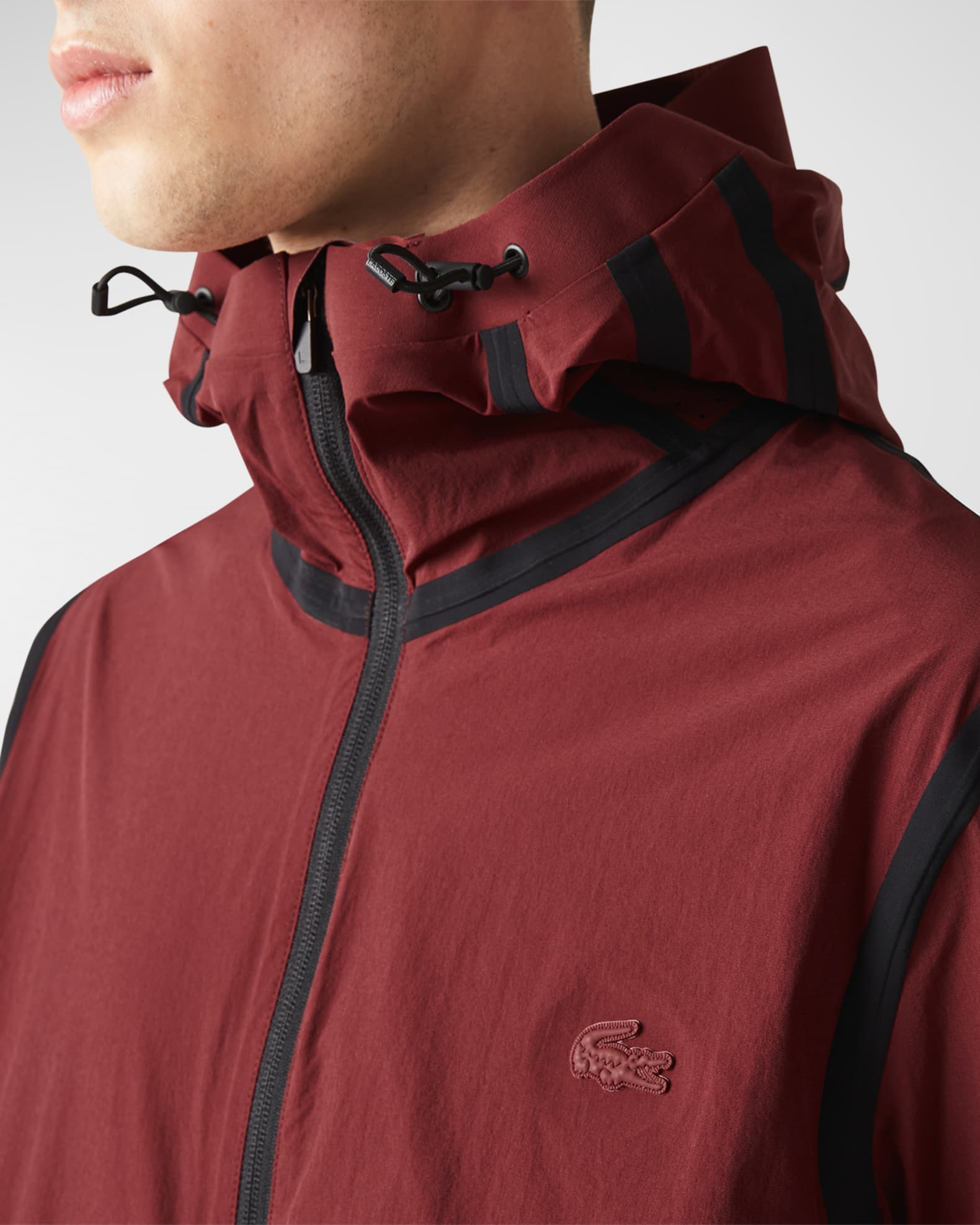Lacoste Men's Water-Repellent Hooded Zip Jacket | Neiman Marcus