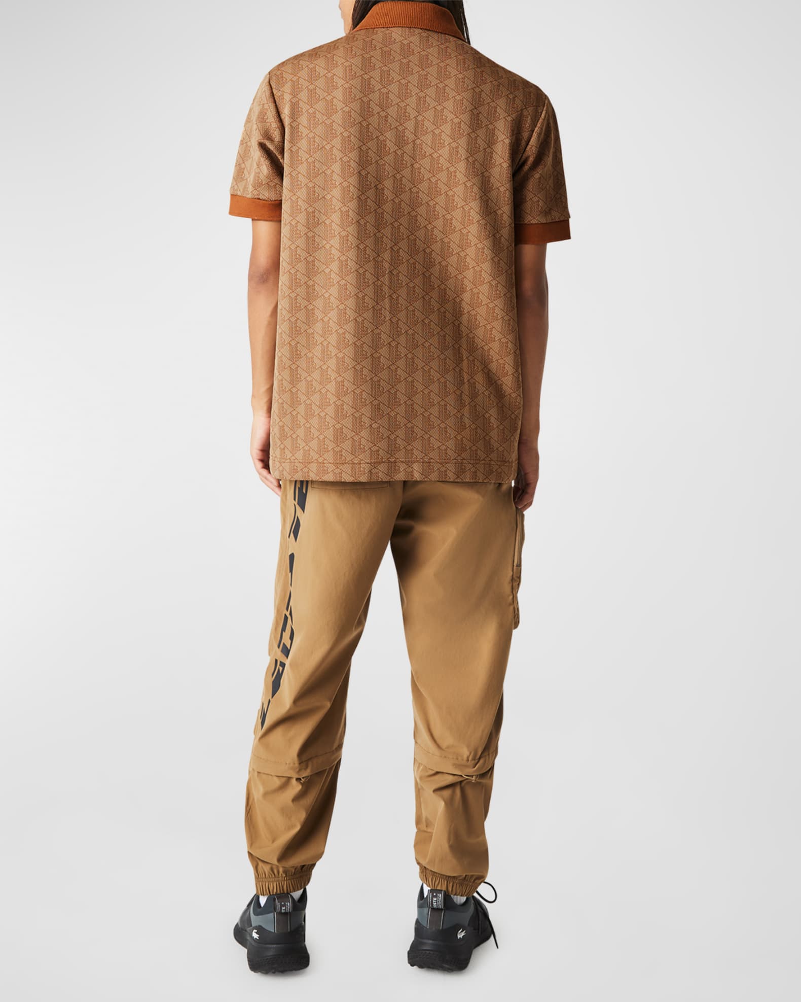 Lacoste Men's Monogram-Print Polo Shirt | Neiman Marcus