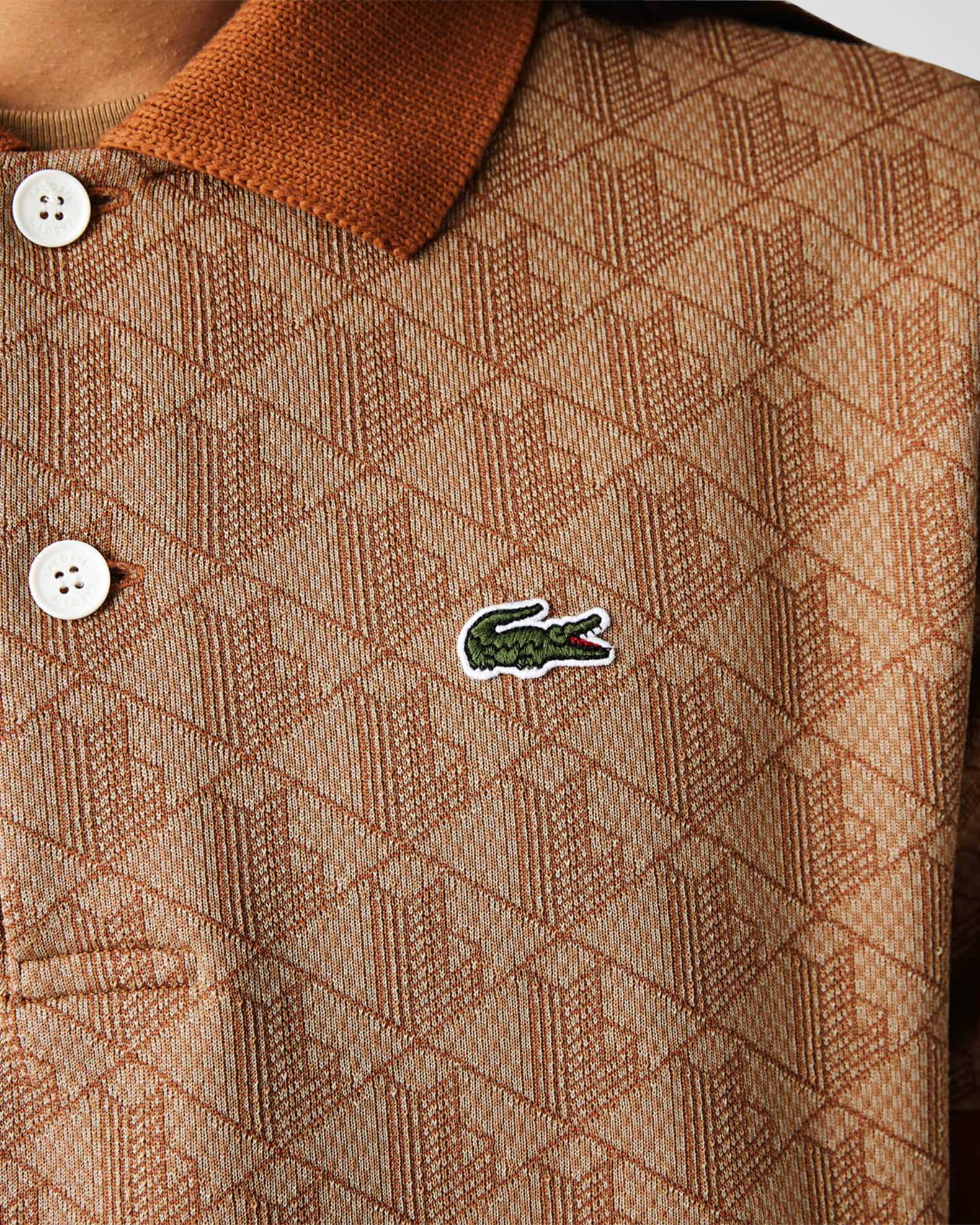 Lacoste Men's Monogram-Print Polo Shirt | Neiman Marcus