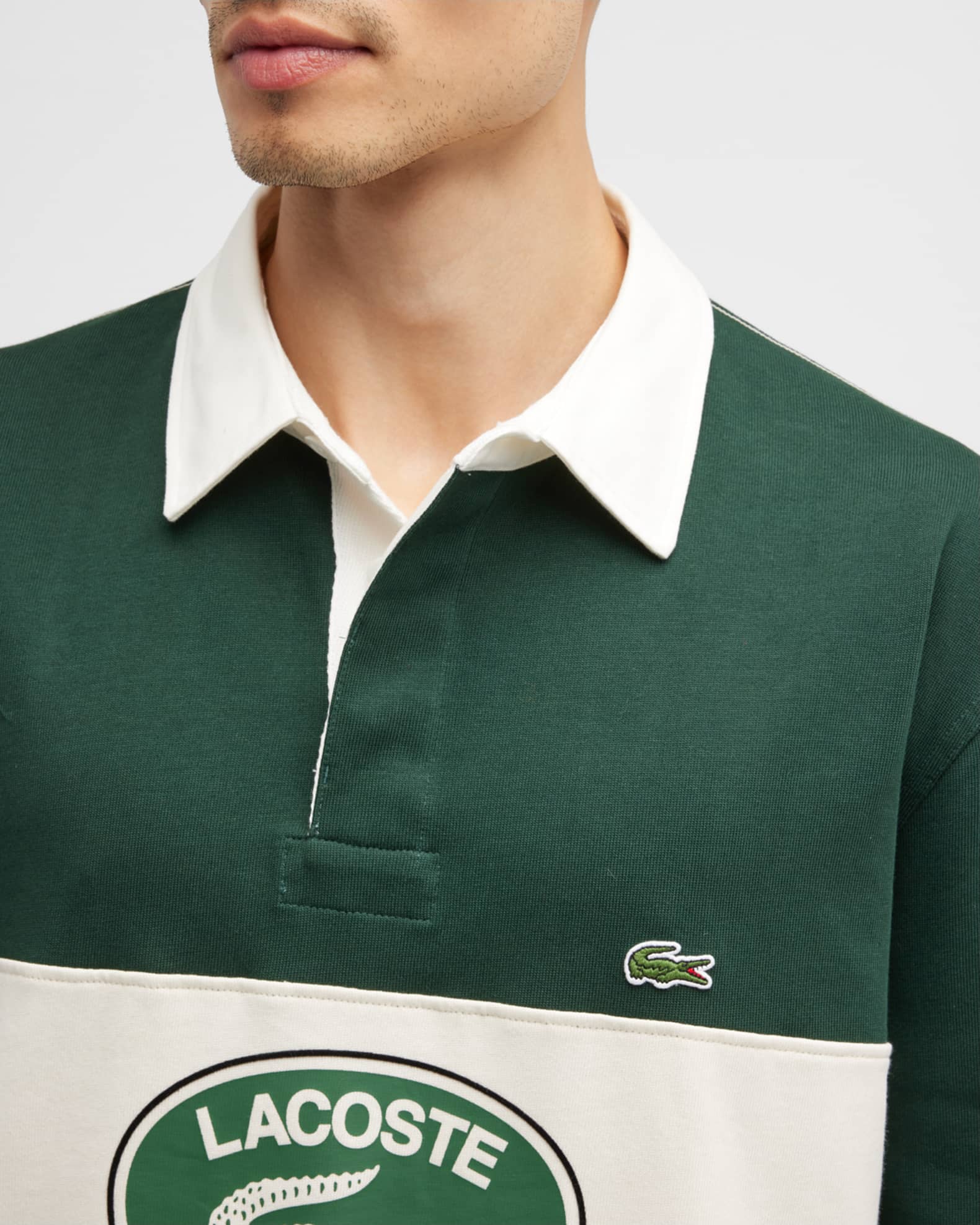 Lacoste Men's Branded Rugby Polo Shirt | Neiman Marcus