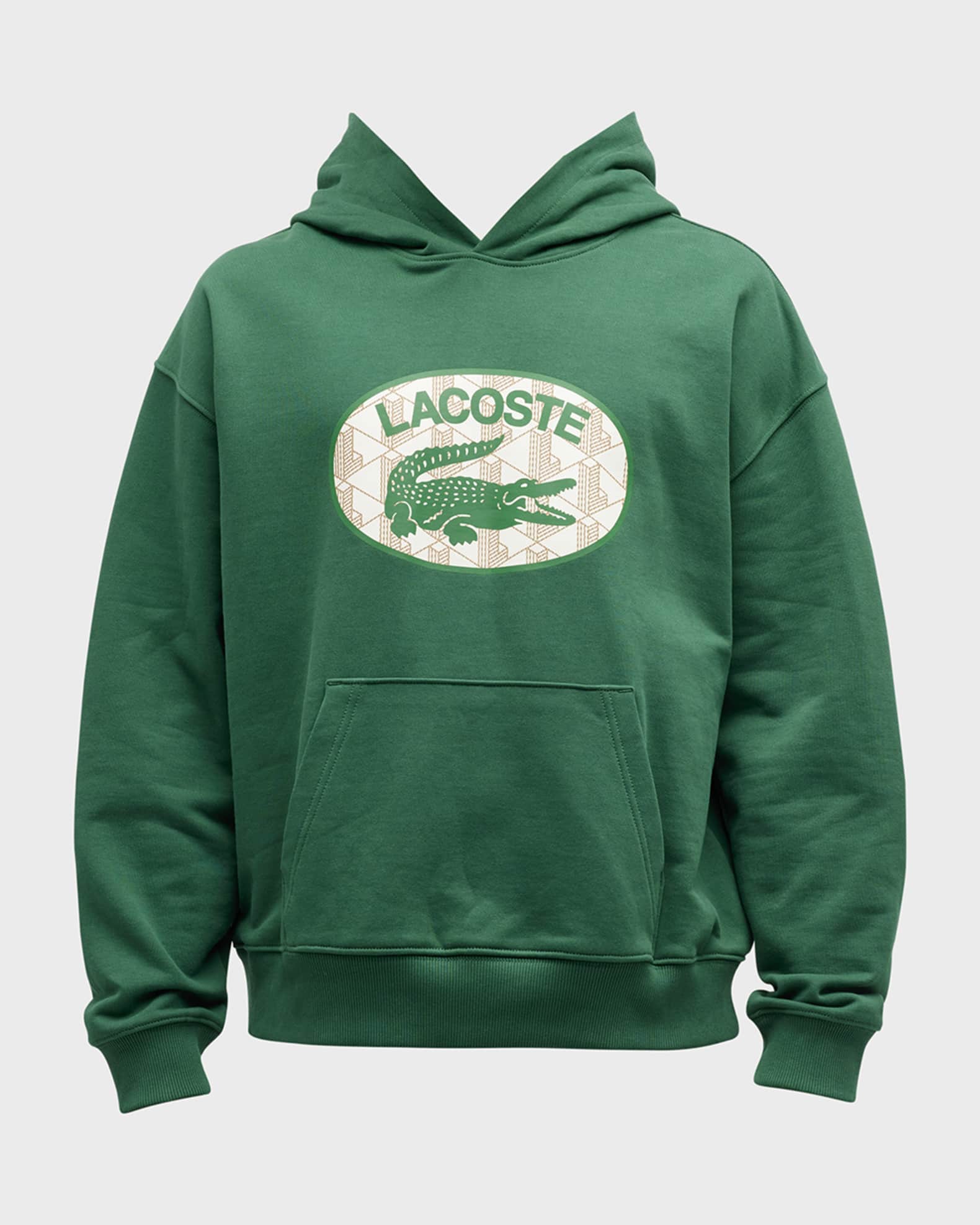 Lacoste Men's Monogram Logo Hooded Sweatshirt | Neiman Marcus