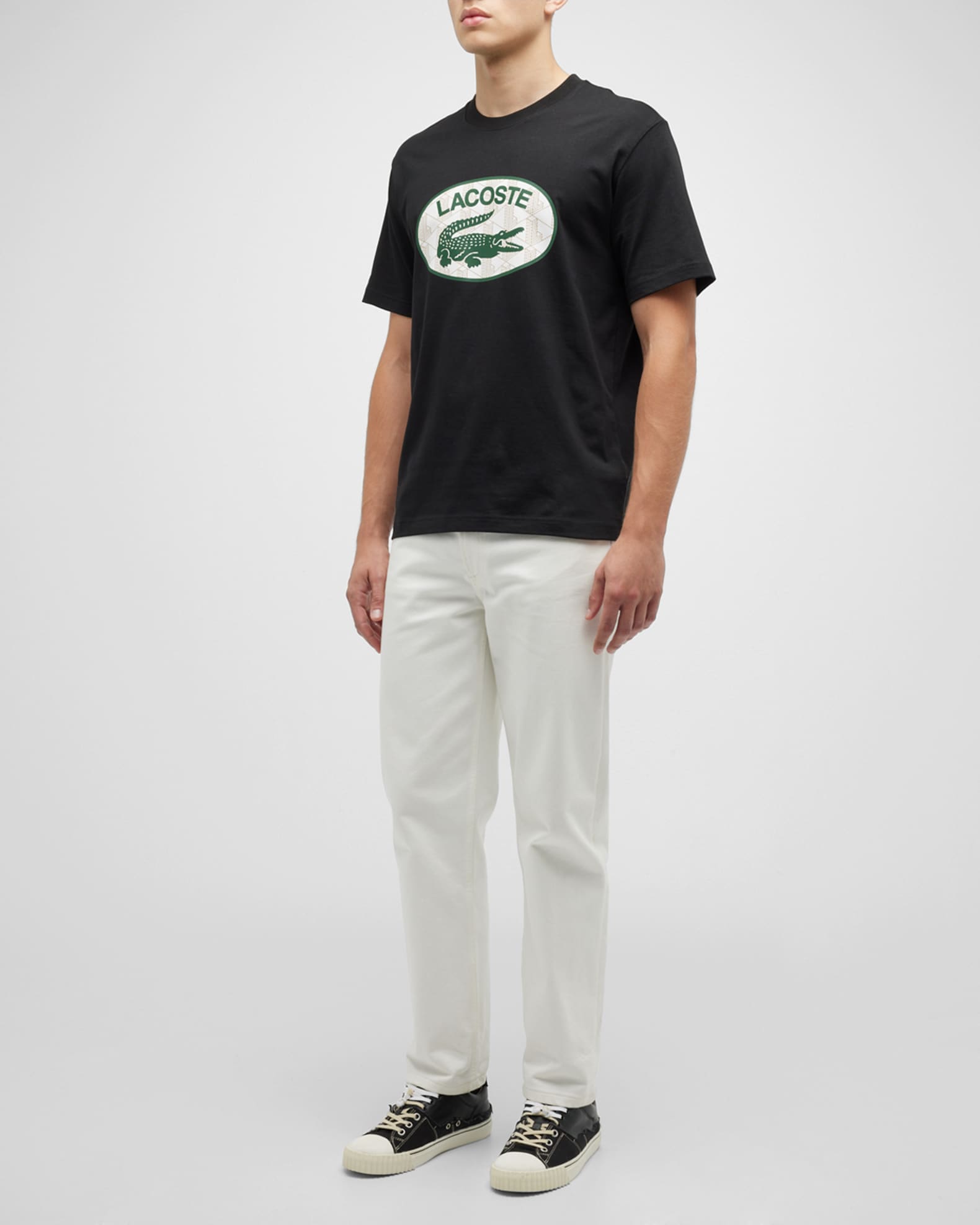Lacoste Men's Monogram Crocodile Logo T-Shirt | Neiman Marcus