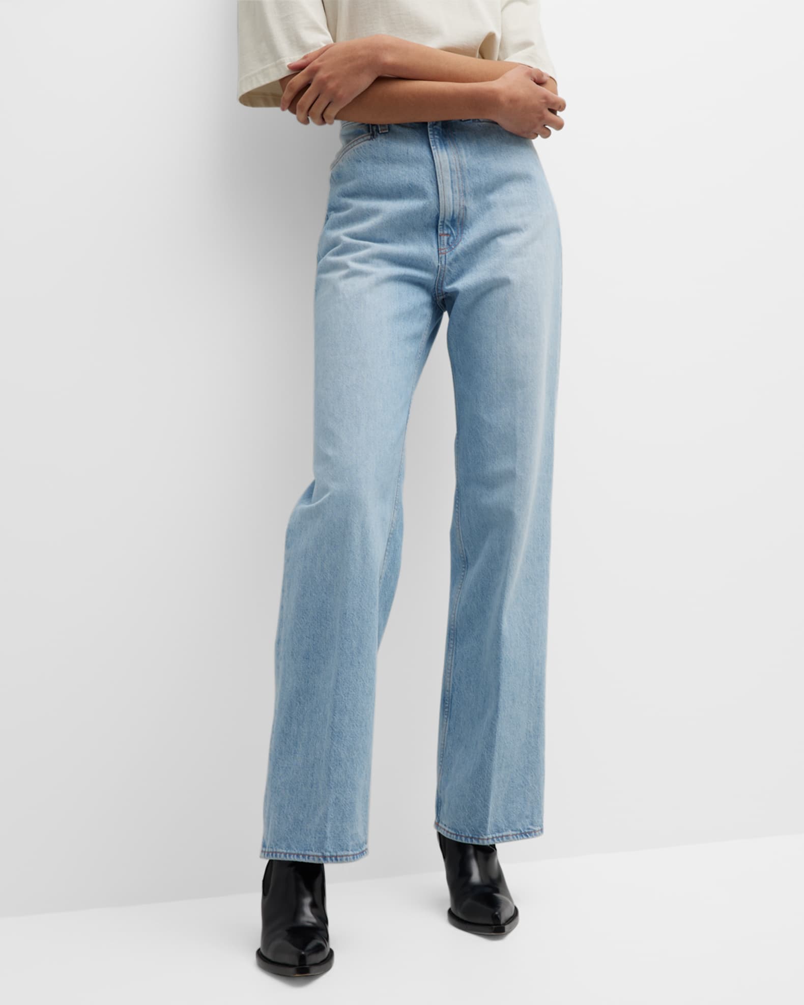 MADE IN TOMBOY Jey High Rise Straight Jeans | Neiman Marcus