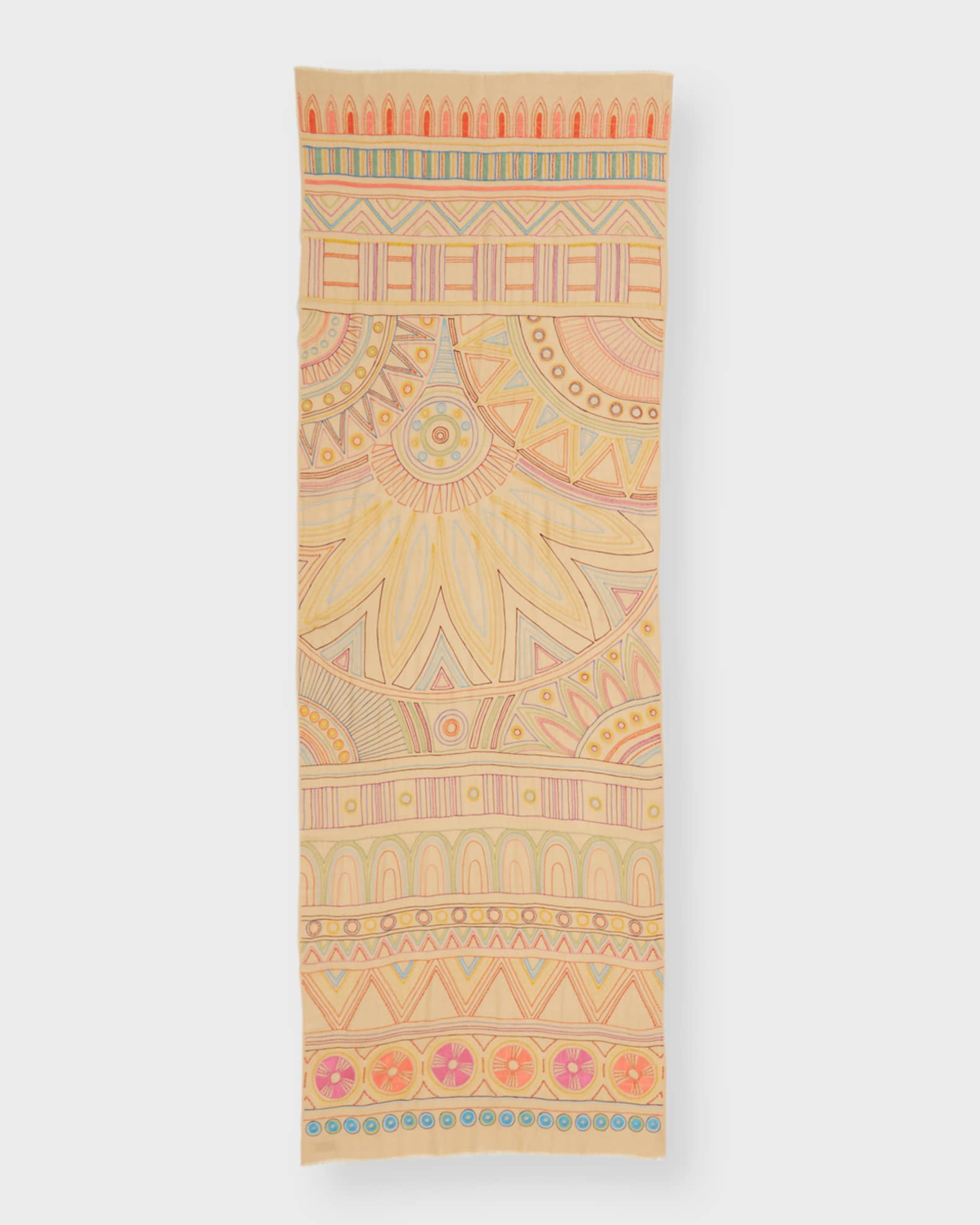 Janavi India Bohemian City Merino Wool-Silk Scarf | Neiman Marcus