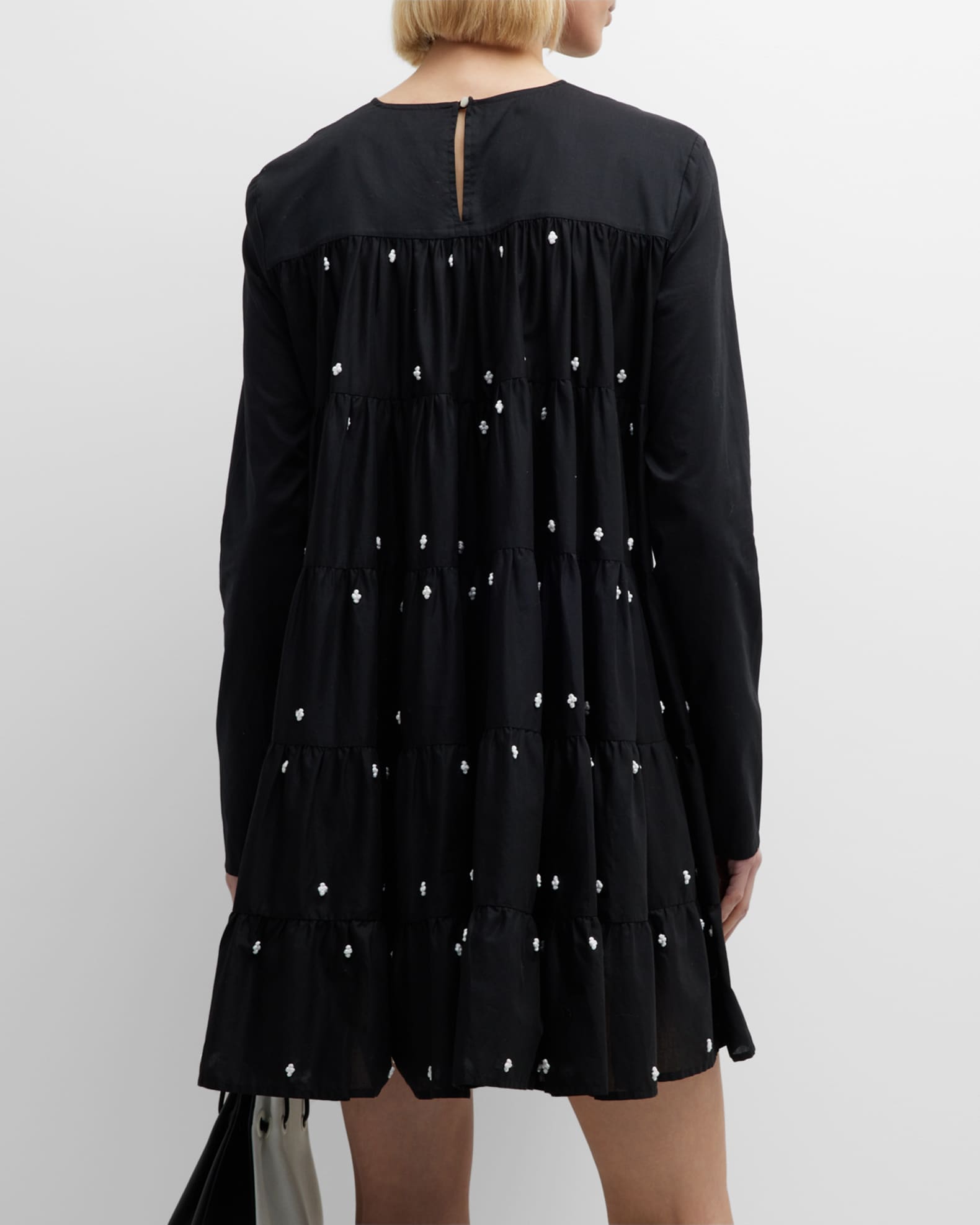 Merlette Soliman Tiered Embroidered Mini Dress | Neiman Marcus
