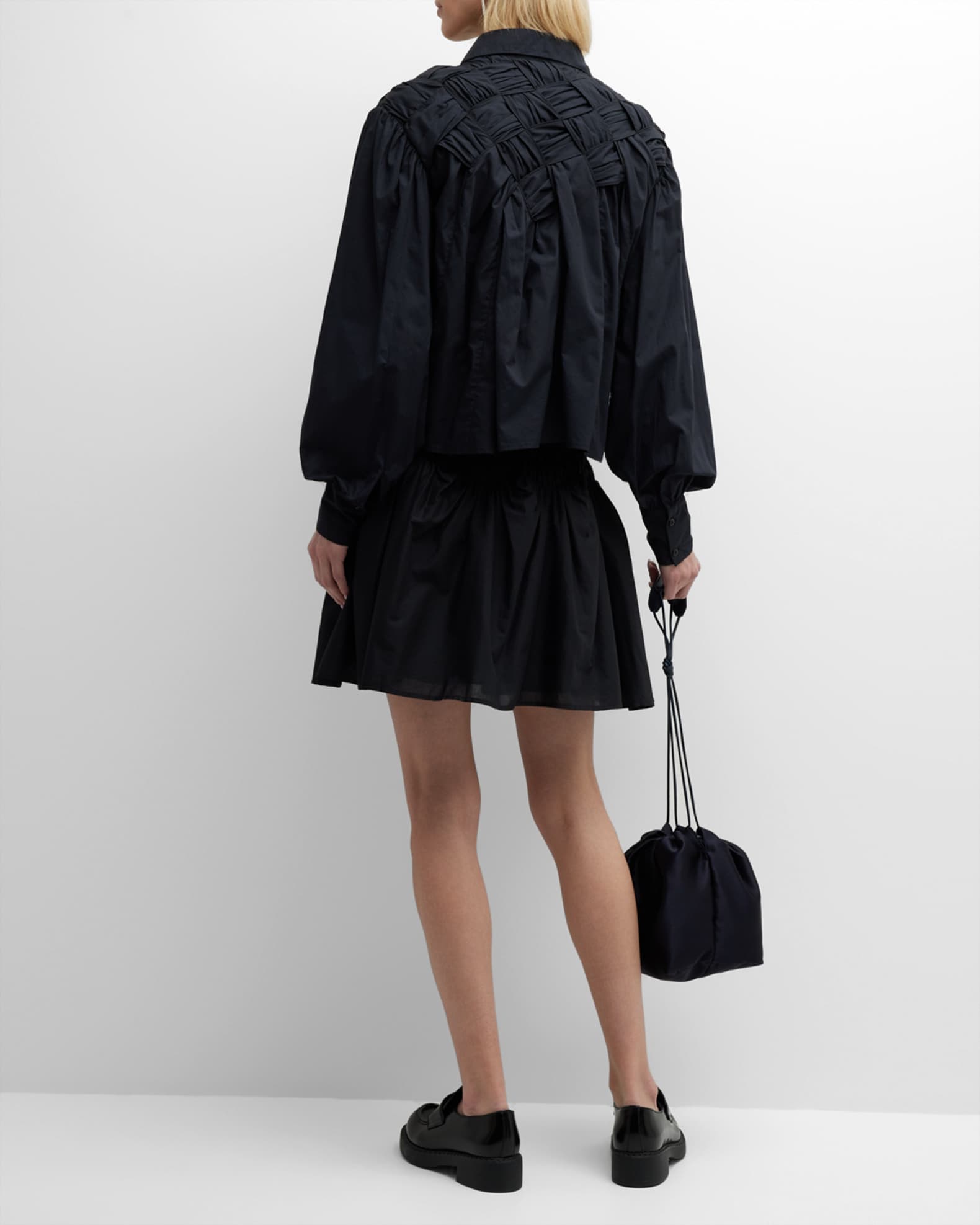 Merlette Elysian Smocked A-Line Mini Skirt | Neiman Marcus