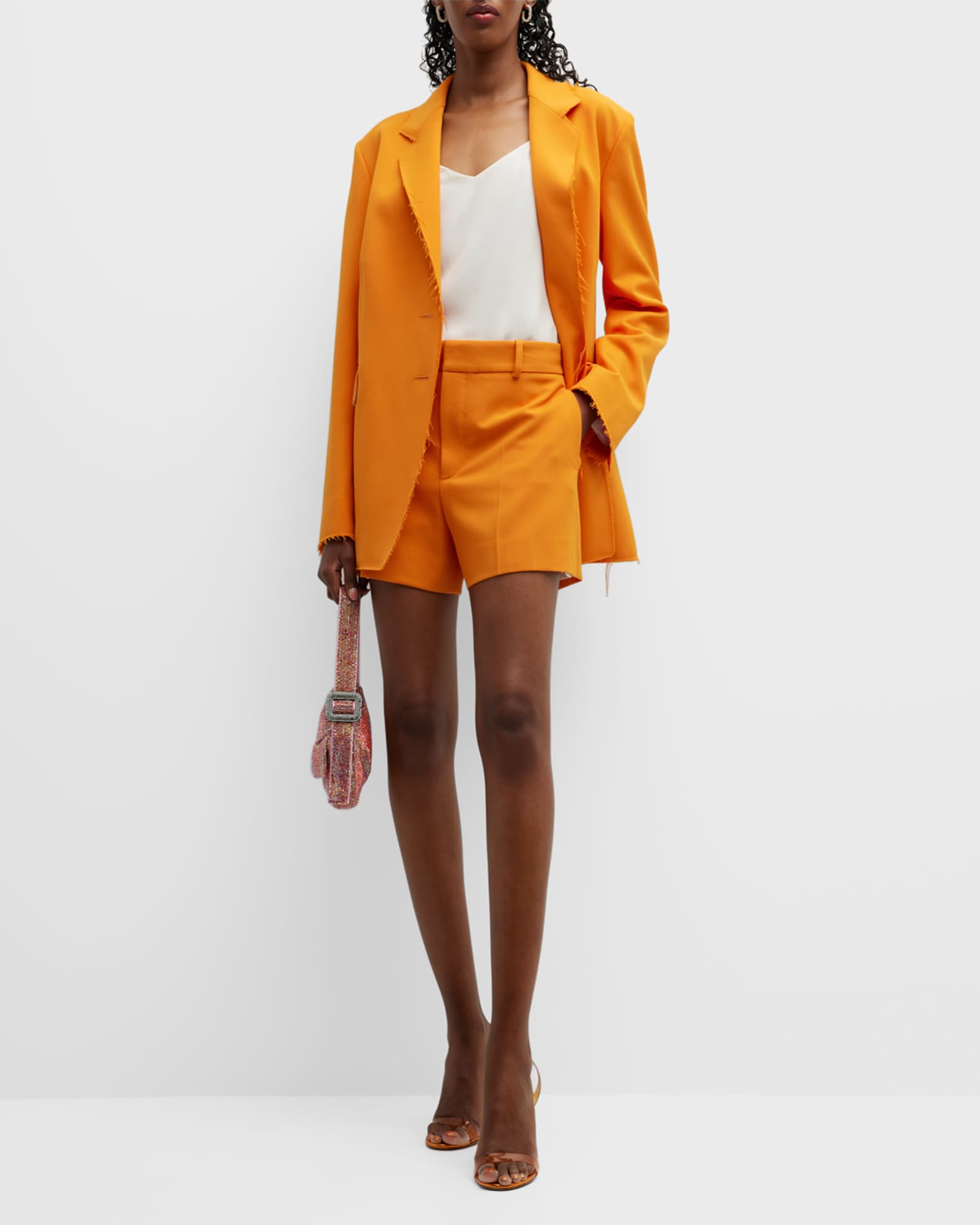 FRAME High Rise Trouser Shorts | Neiman Marcus