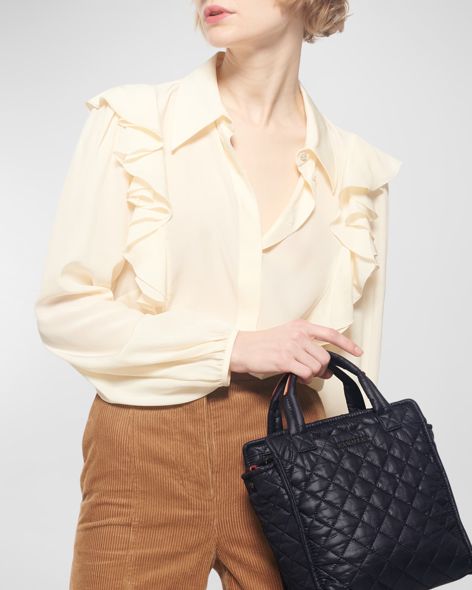 Mini Box Quilted Nylon Tote Bag | Neiman Marcus