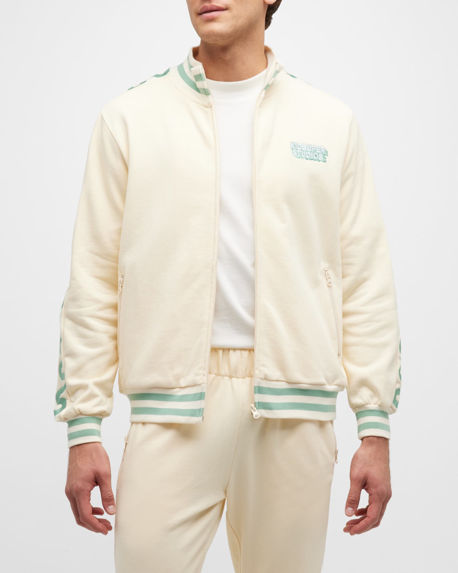 KidSuper Men's Simple Embroidered Tracksuit Jacket | Neiman Marcus