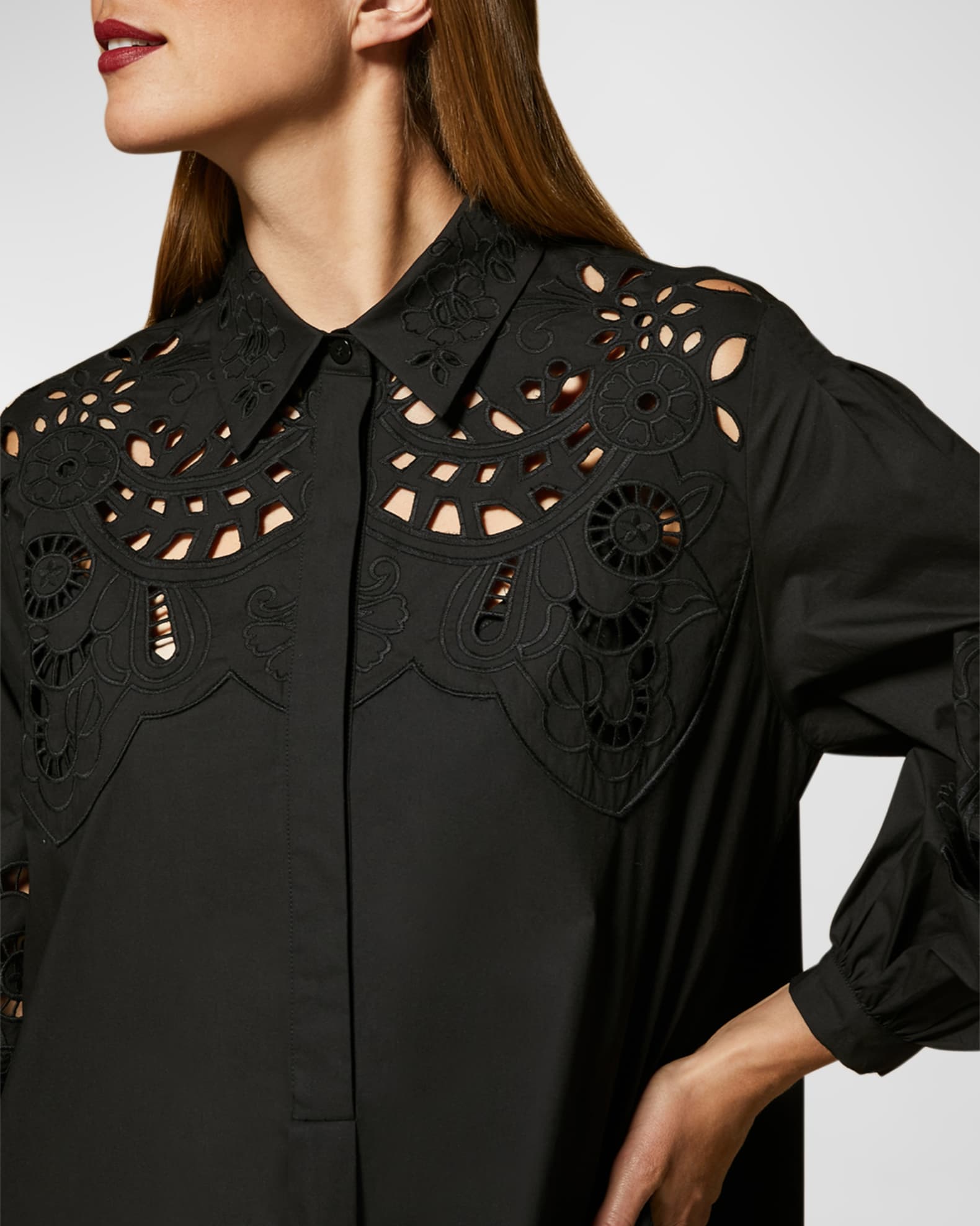 Marina Rinaldi Plus Size Decorato Embroidered Cutout Dress | Neiman Marcus
