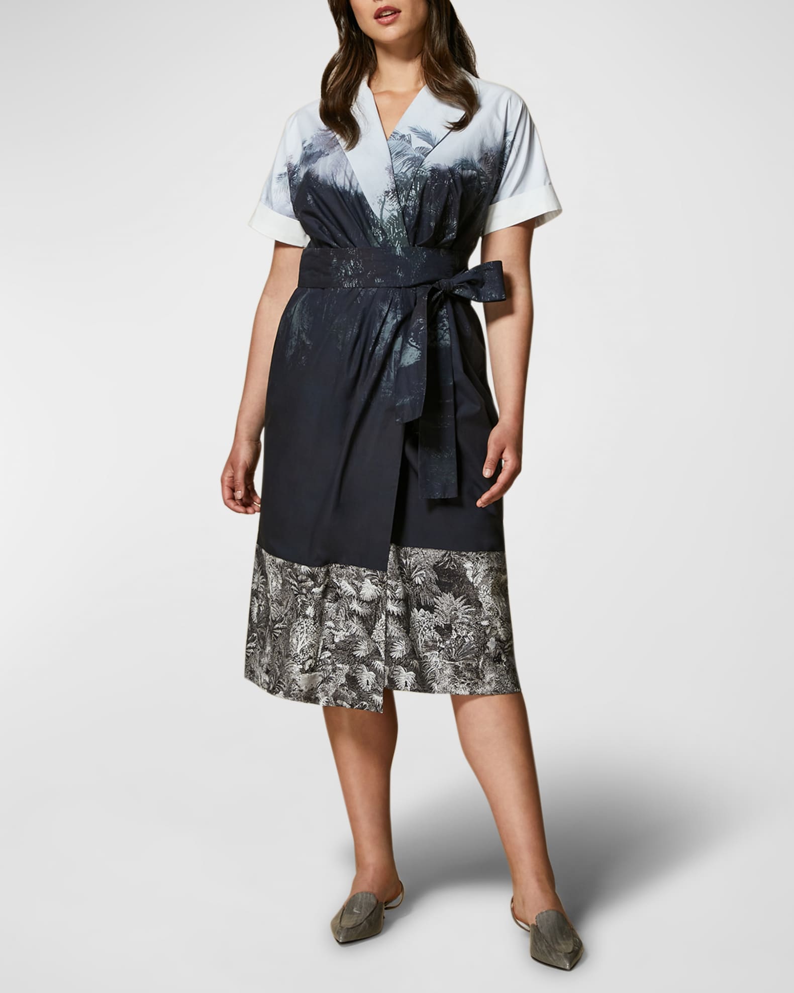 Marina Rinaldi Plus Size Dolcezza Botanical-Print Midi Dress | Neiman ...