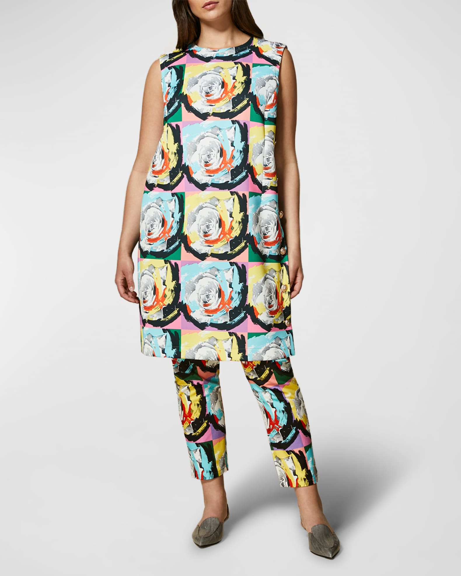 Marina Rinaldi Plus Size Rapper Cropped Abstract-Print Pants | Neiman ...