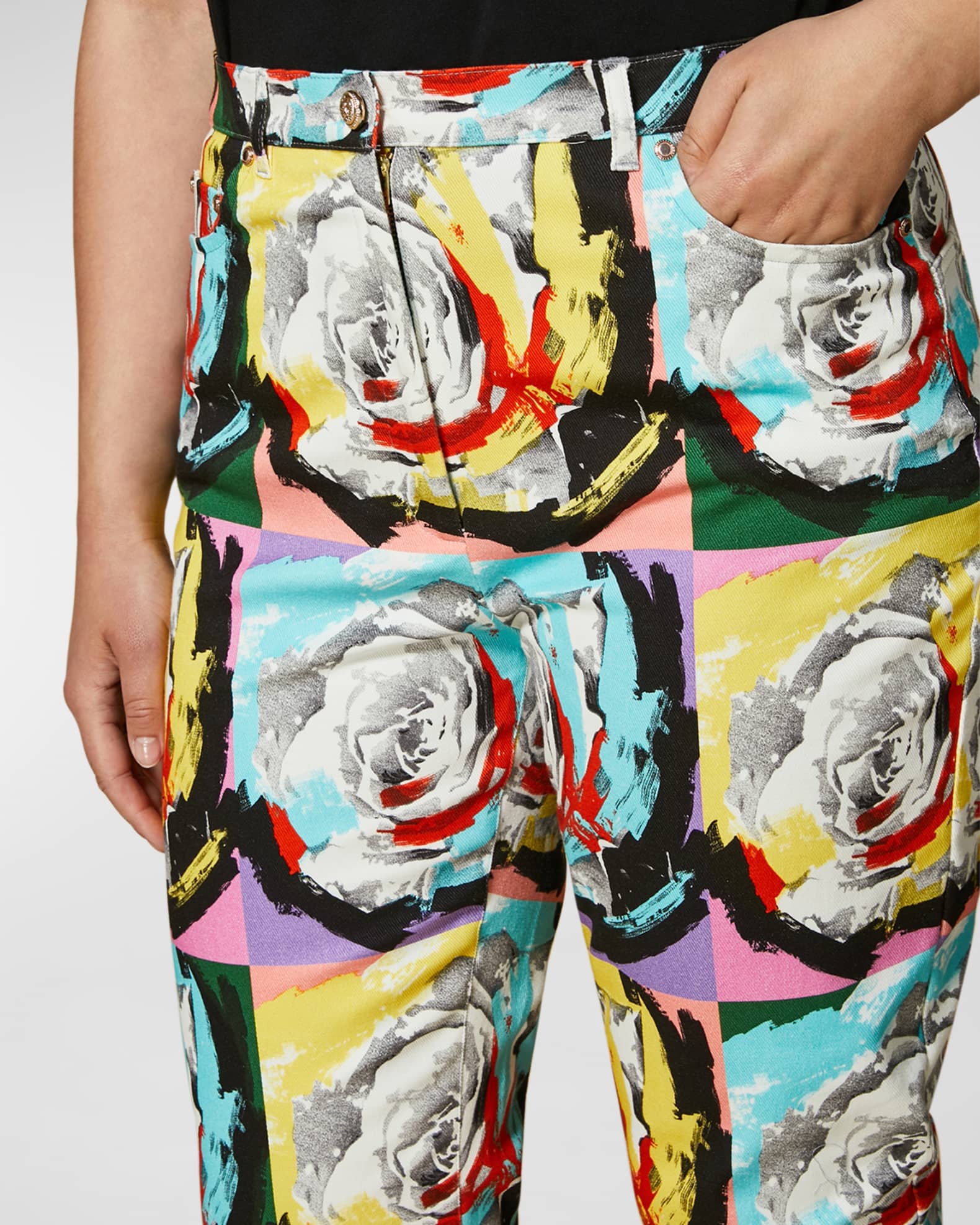 Marina Rinaldi Plus Size Rapper Cropped Abstract-Print Pants | Neiman ...