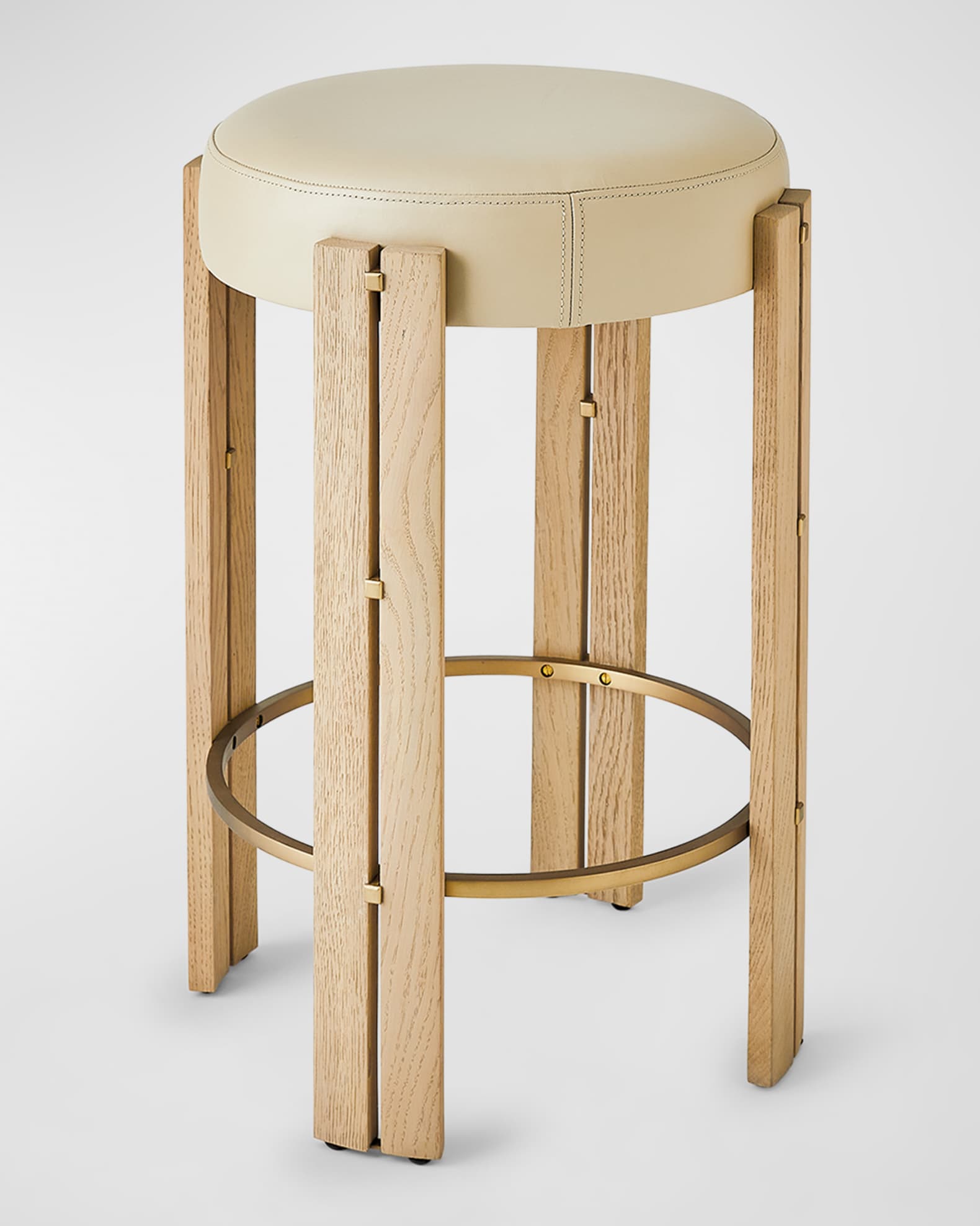 Ashley Childers for Global Views Paxton Leather Counter Stool, 25 ...