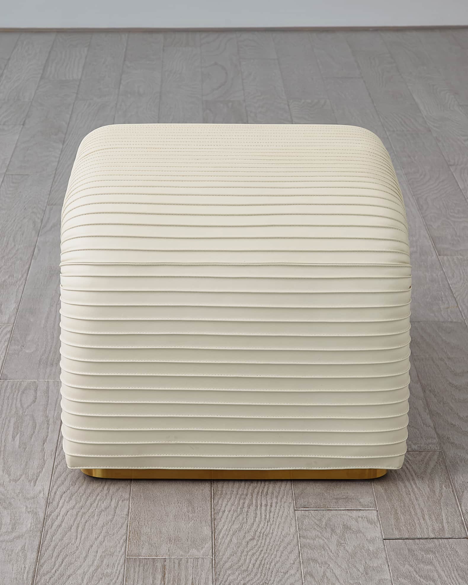 Ashley Childers for Global Views Cade Leather Stool | Neiman Marcus