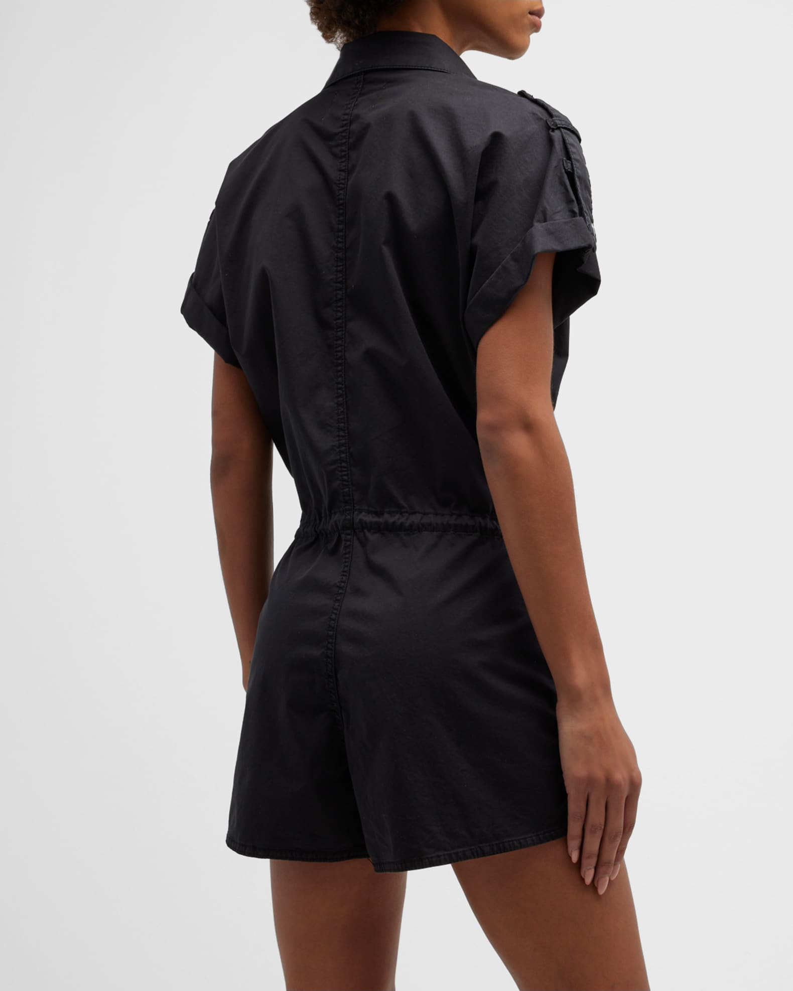PISTOLA Meg Zip-Front Utility Romper | Neiman Marcus