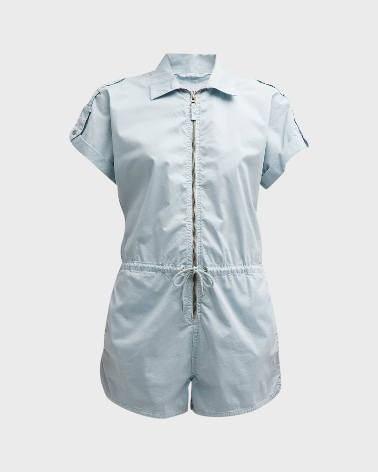 PISTOLA Meg Zip-Front Utility Romper | Neiman Marcus