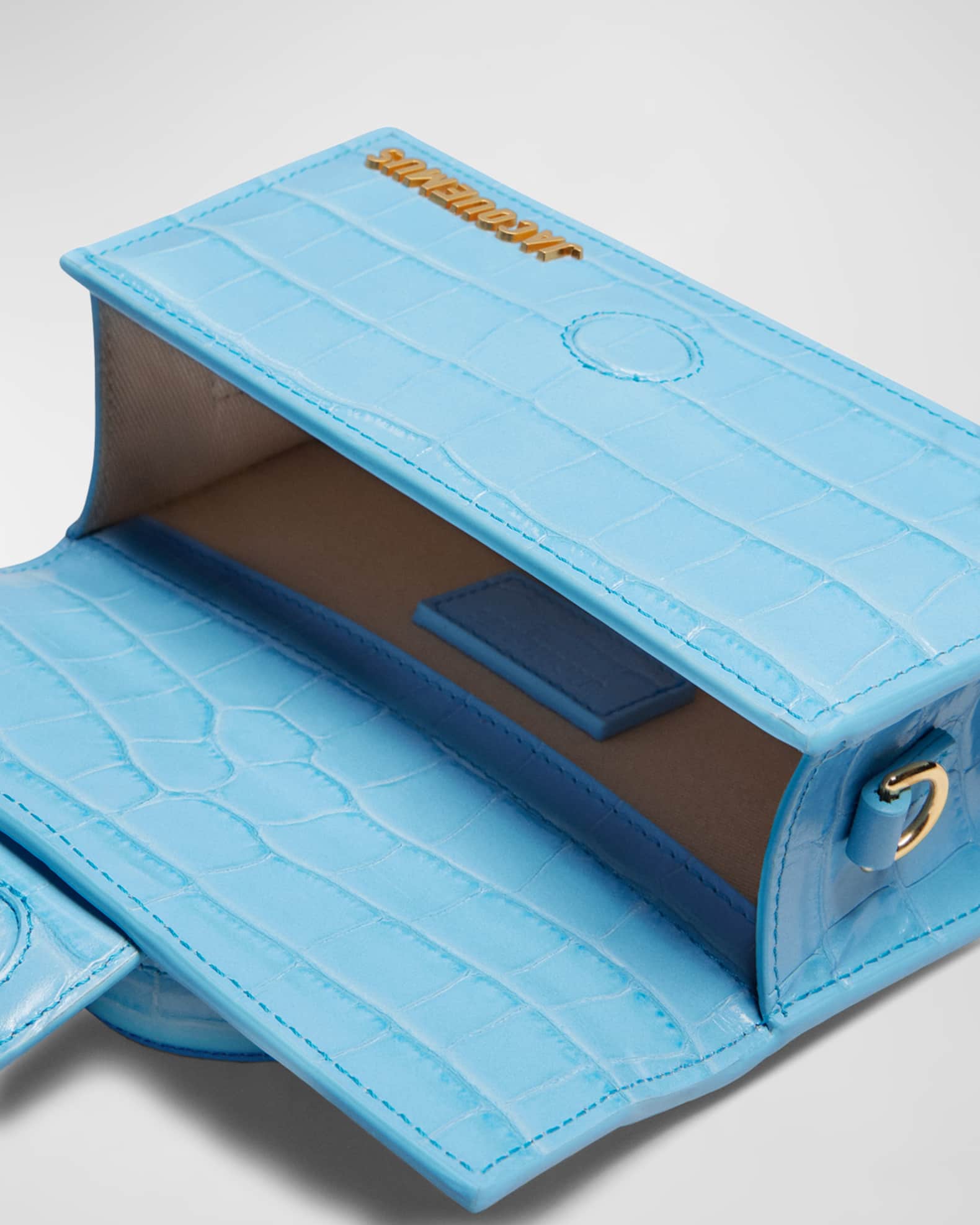 Jacquemus Le Bambino Croc-Embossed Shoulder Bag | Neiman Marcus