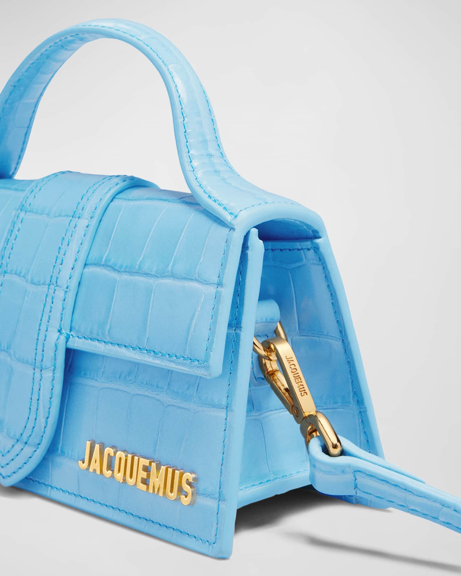 Jacquemus Le Bambino Croc-Embossed Shoulder Bag | Neiman Marcus
