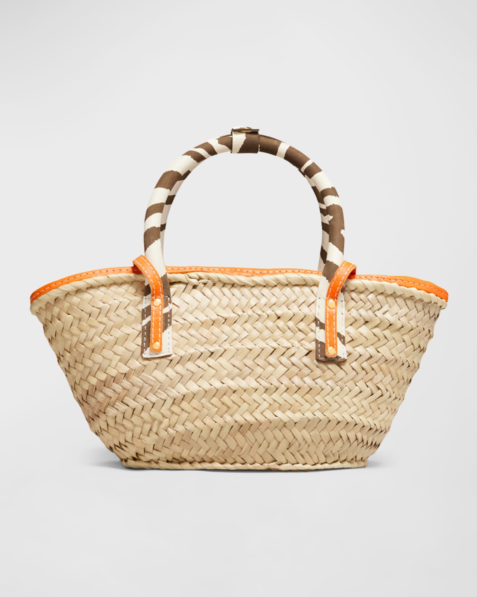 Jacquemus Le Petit Panier Soli Zebra-Print Top-Handle Bag | Neiman Marcus