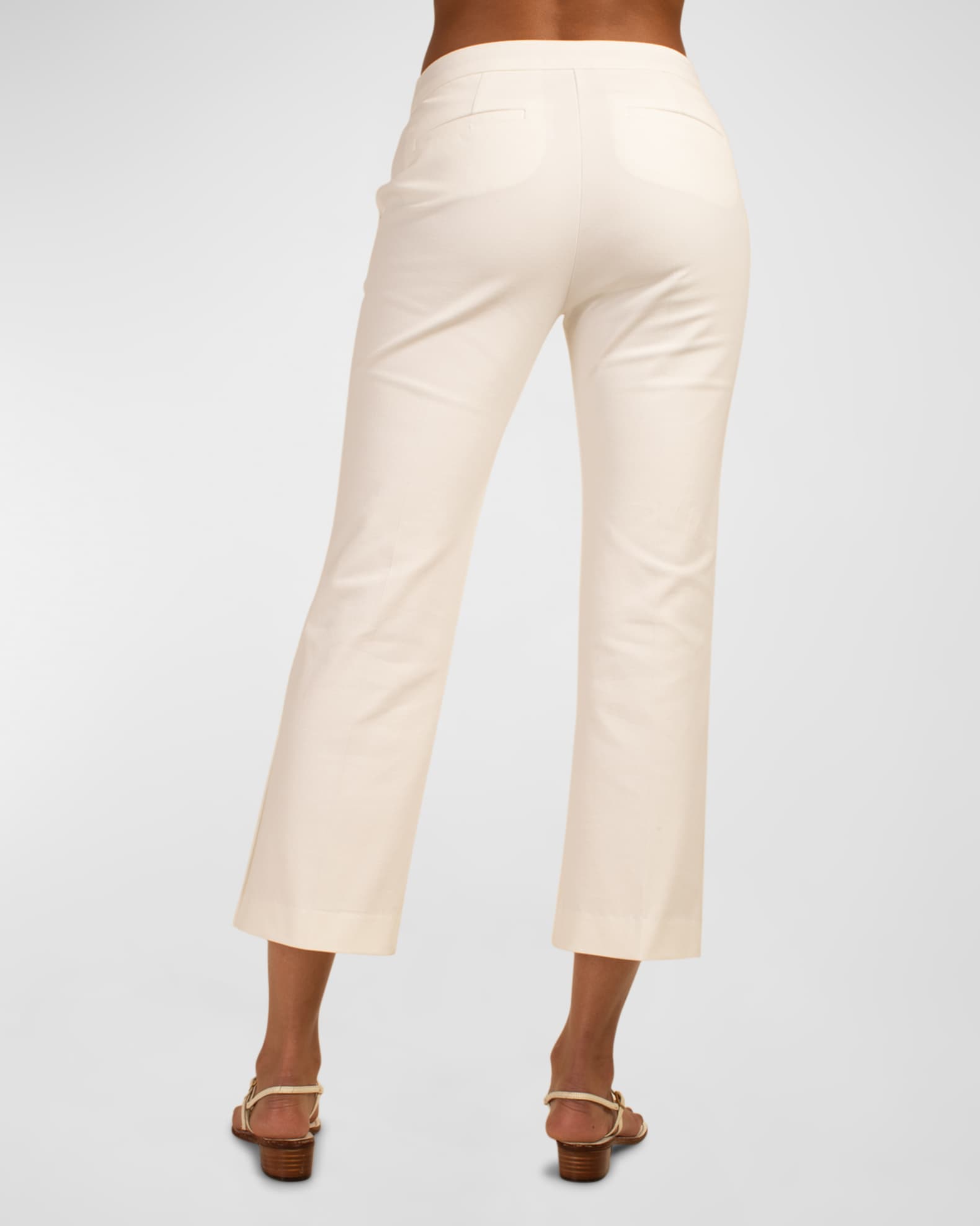 Trina Turk Ore Cropped Button-Hem Trousers | Neiman Marcus